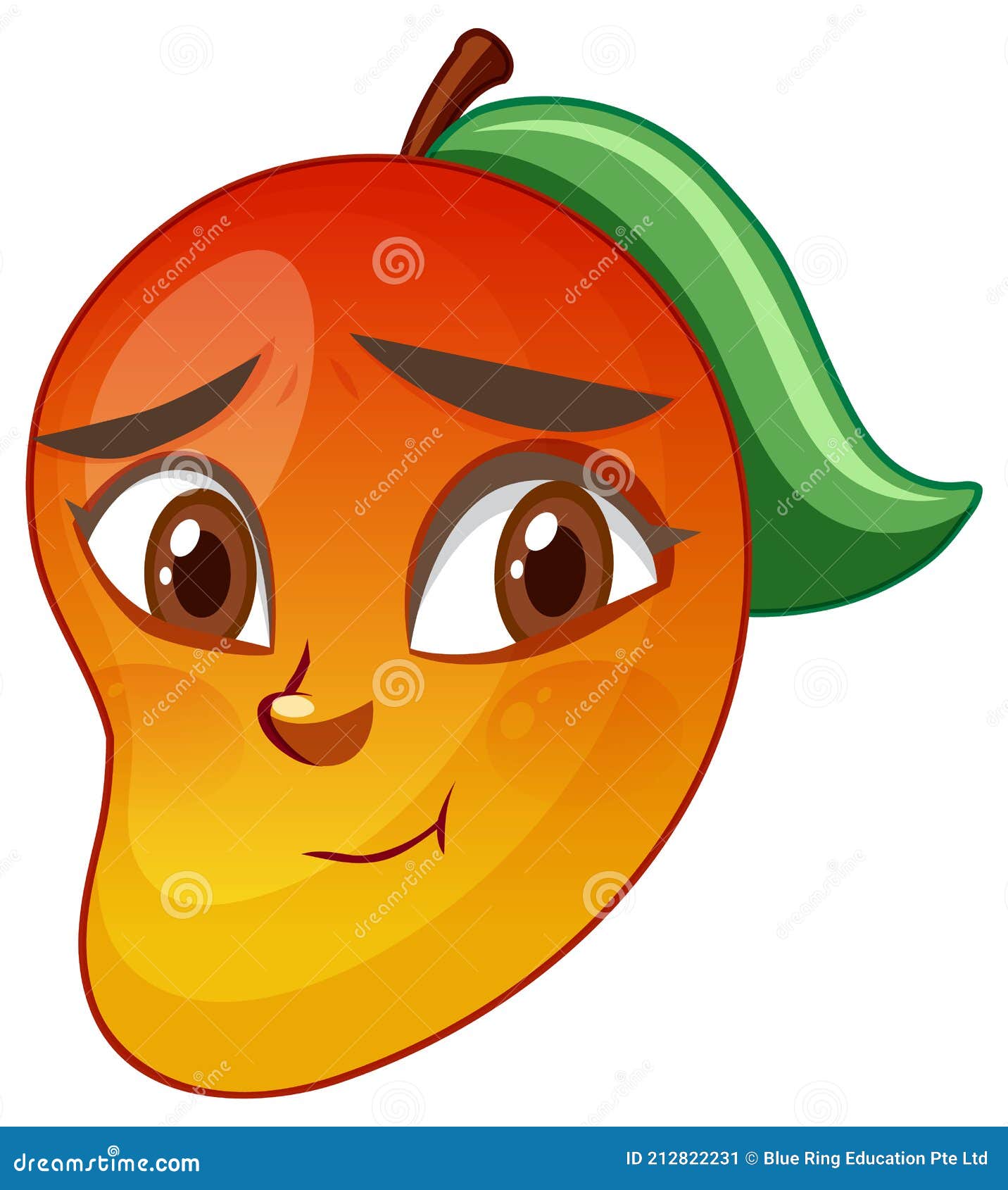 Mango Cartoon Character with Facial Expression Stock Vector ...