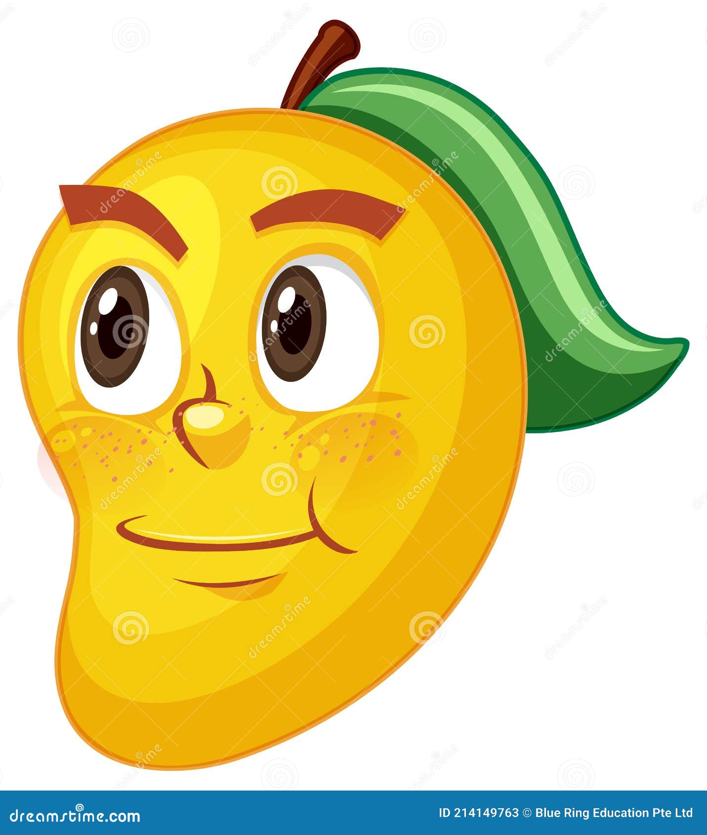 Mango Cartoon Character with Facial Expression Stock Vector ...