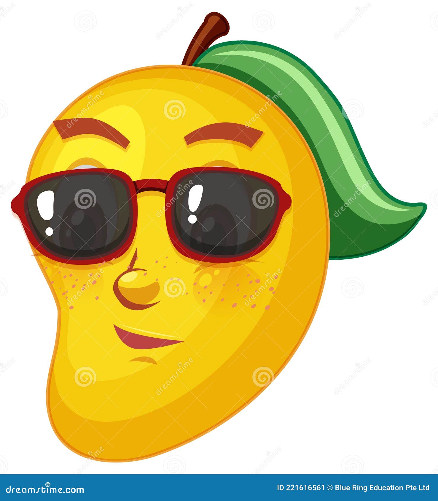 Mango Cartoon Character with Facial Expression Stock Vector ...