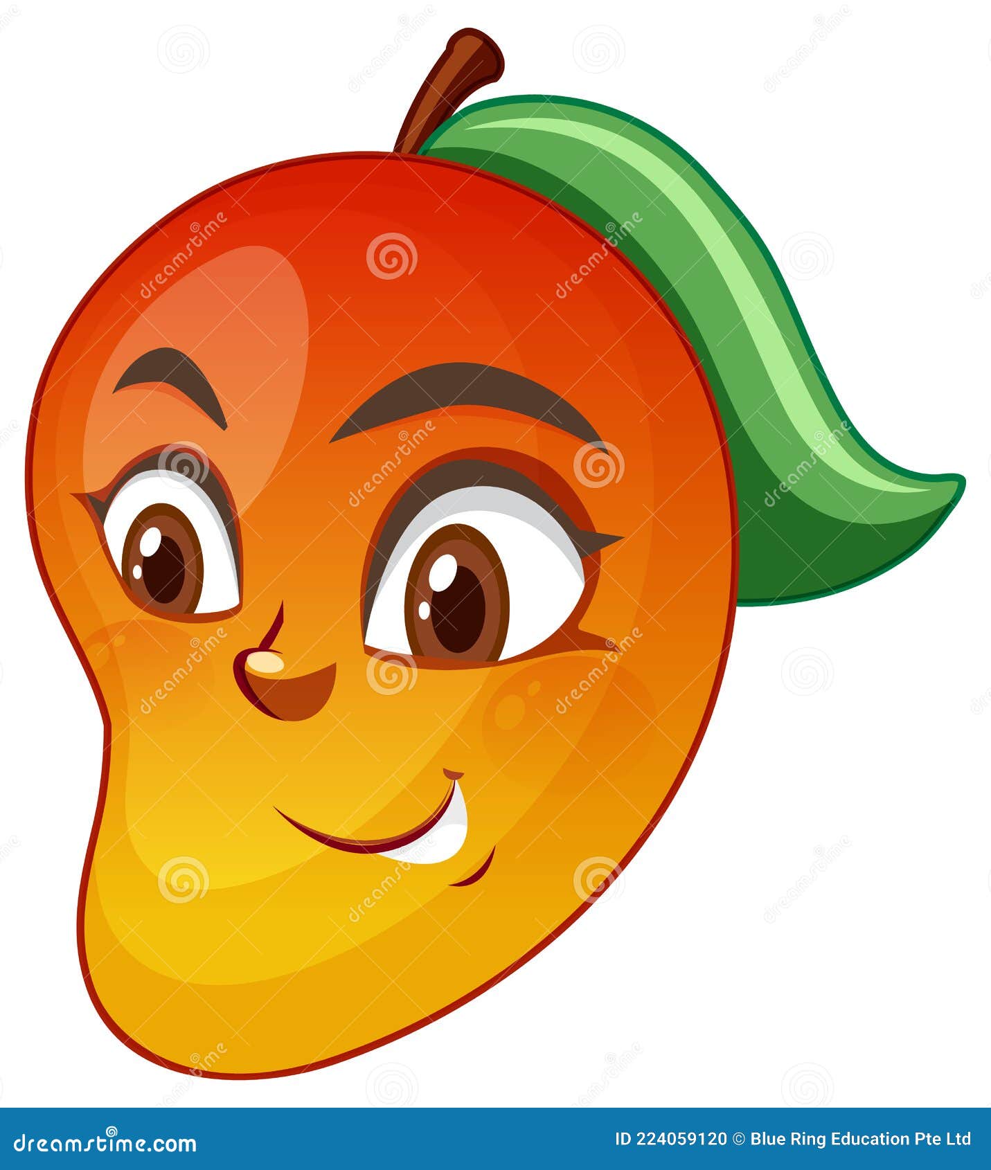 Mango Cartoon Character with Facial Expression Stock Vector ...