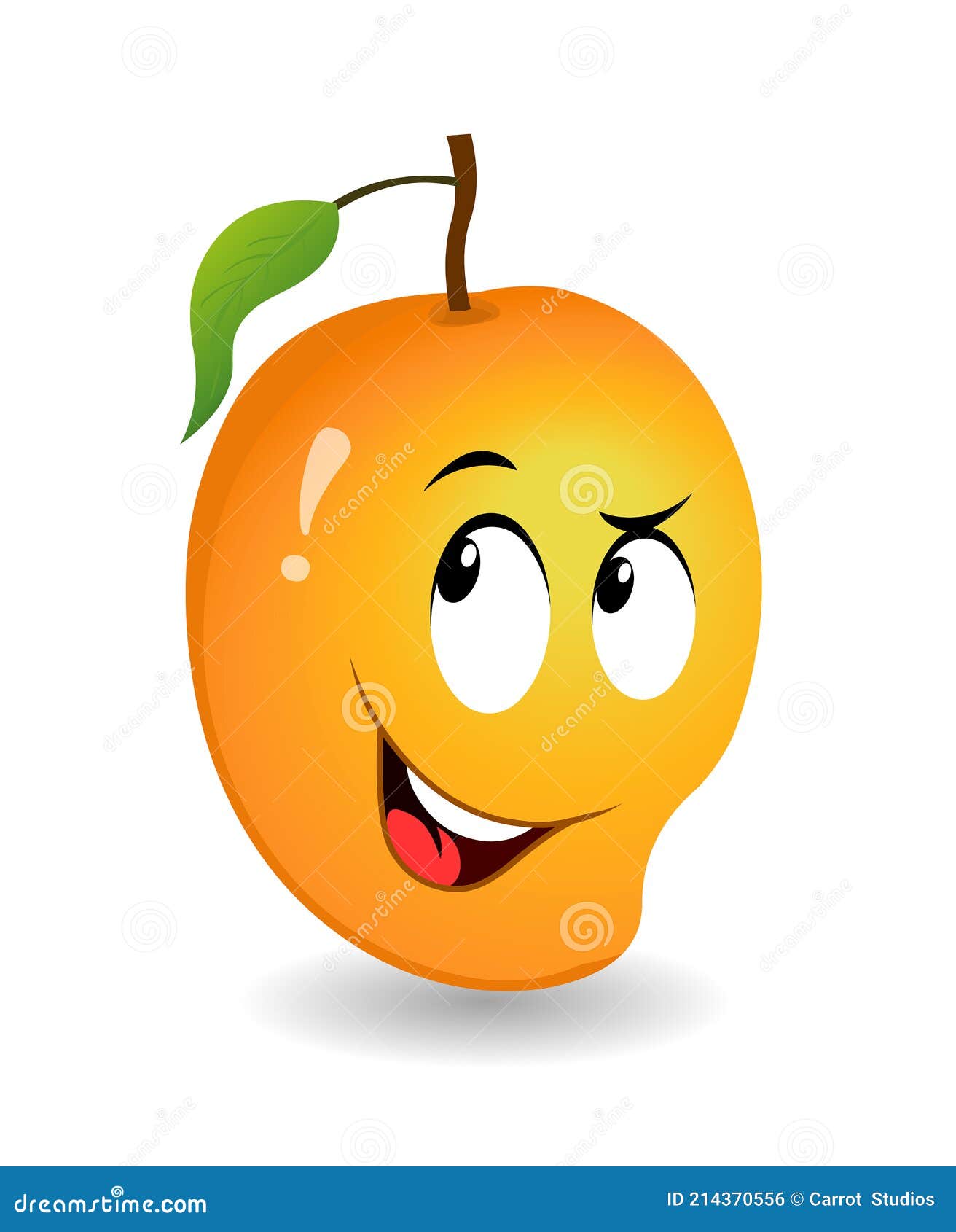 Mango Cartoon Character, Smiling Mango Mascot Vector Illustration ...