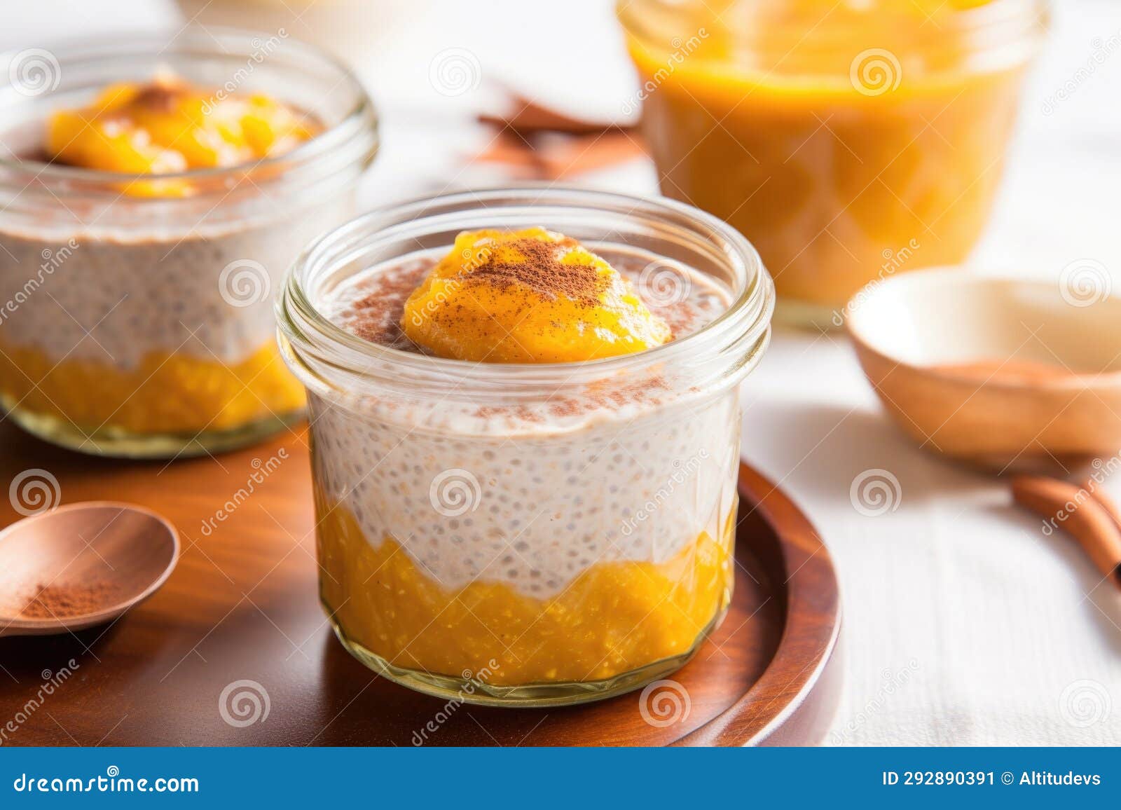 Mango Chia Seed Pudding with a Splash of Agave Syrup Stock Image ...