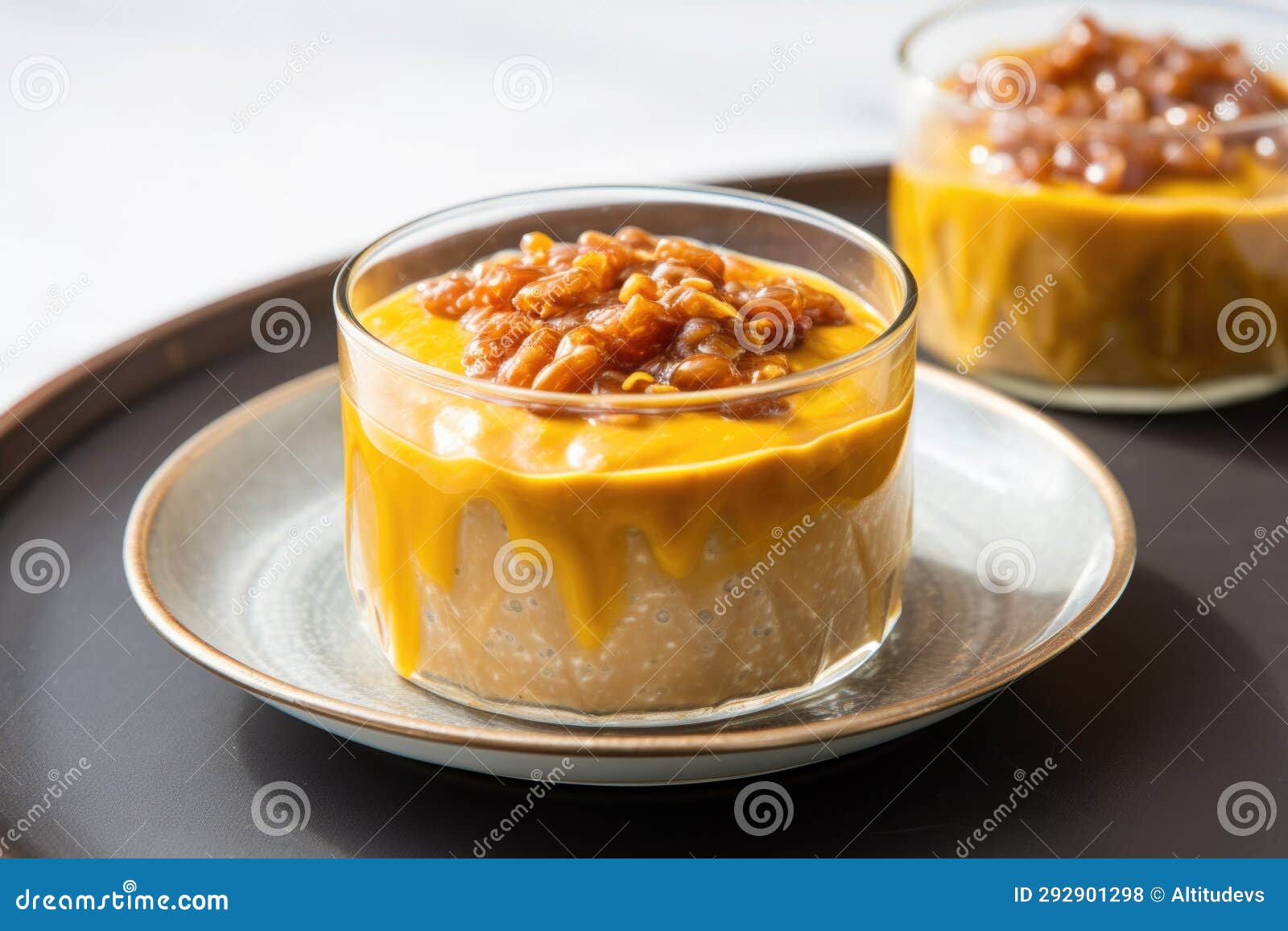 Mango Chia Seed Pudding with a Splash of Agave Syrup Stock Photo ...