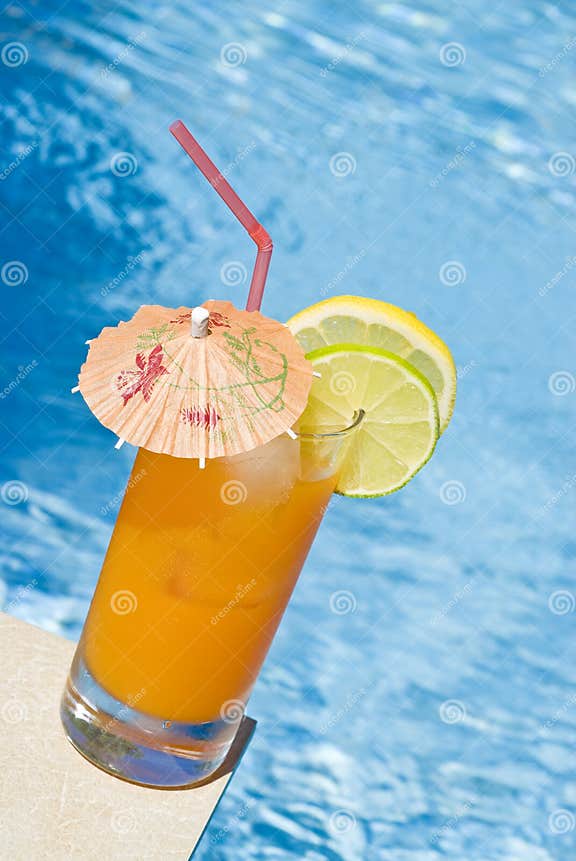 Mango Cocktail by the Pool stock photo. Image of citrus - 10180862
