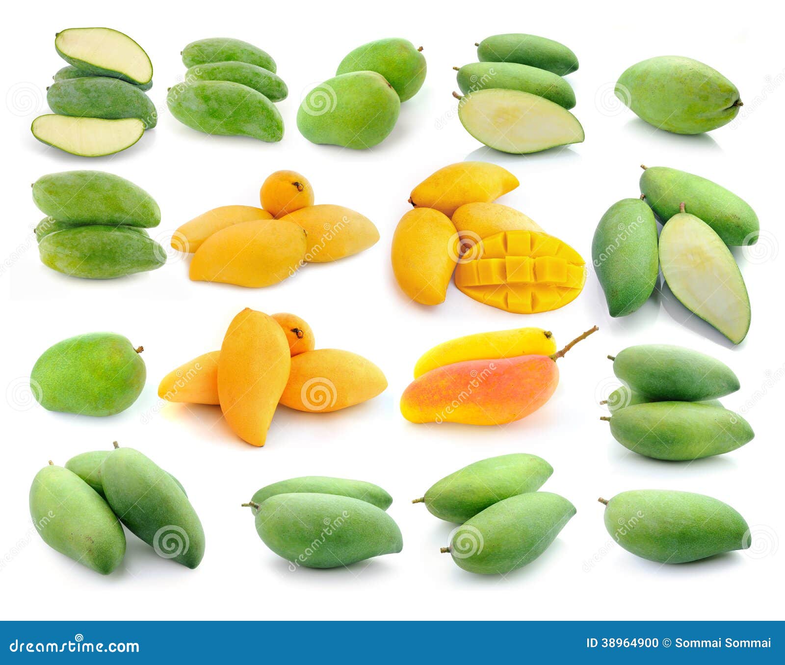 Mango Collection Isolated Clipping Path Royalty-Free Stock Photo ...