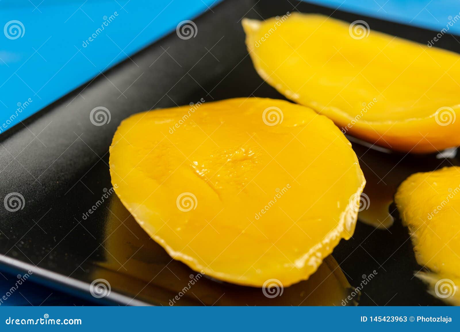 Mango Compote Served on the Plate with Fork Stock Image - Image of ripe ...