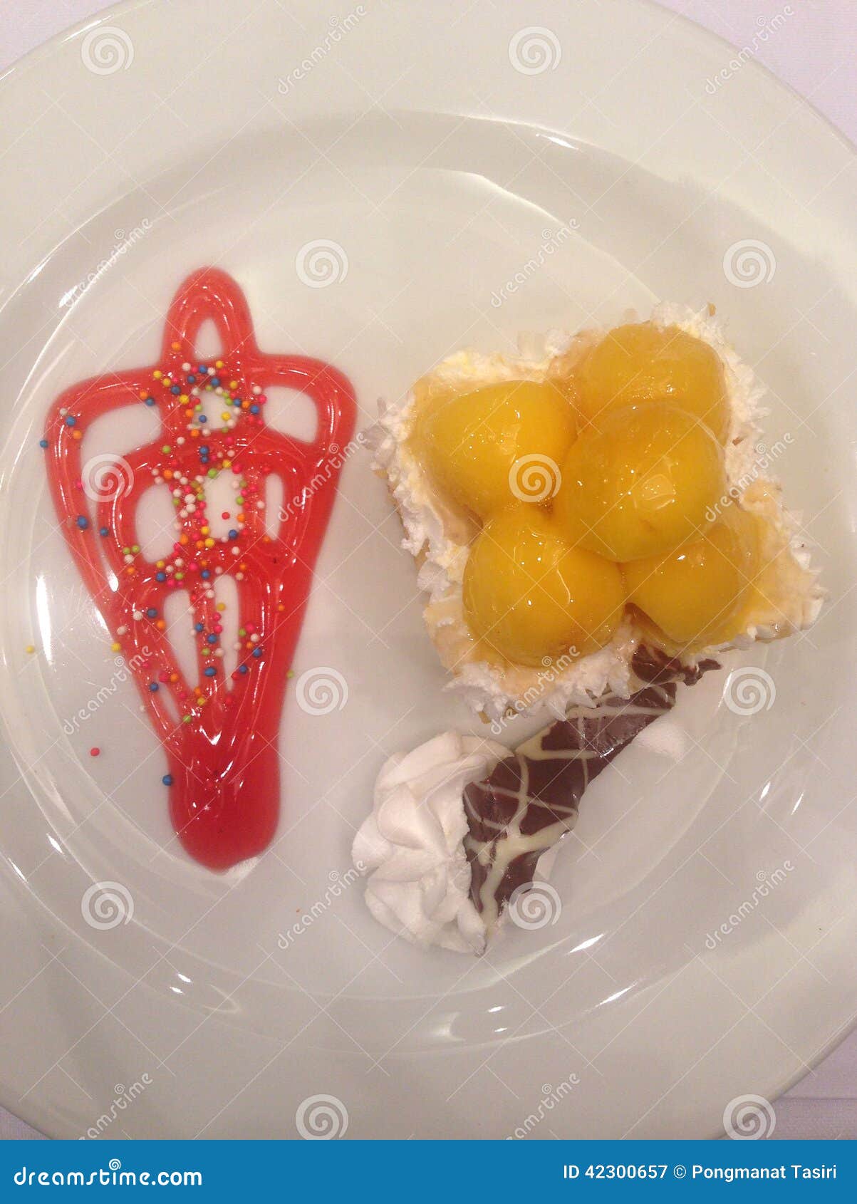 Mango Cream Cheese Cake stock image. Image of jello, dish - 42300657