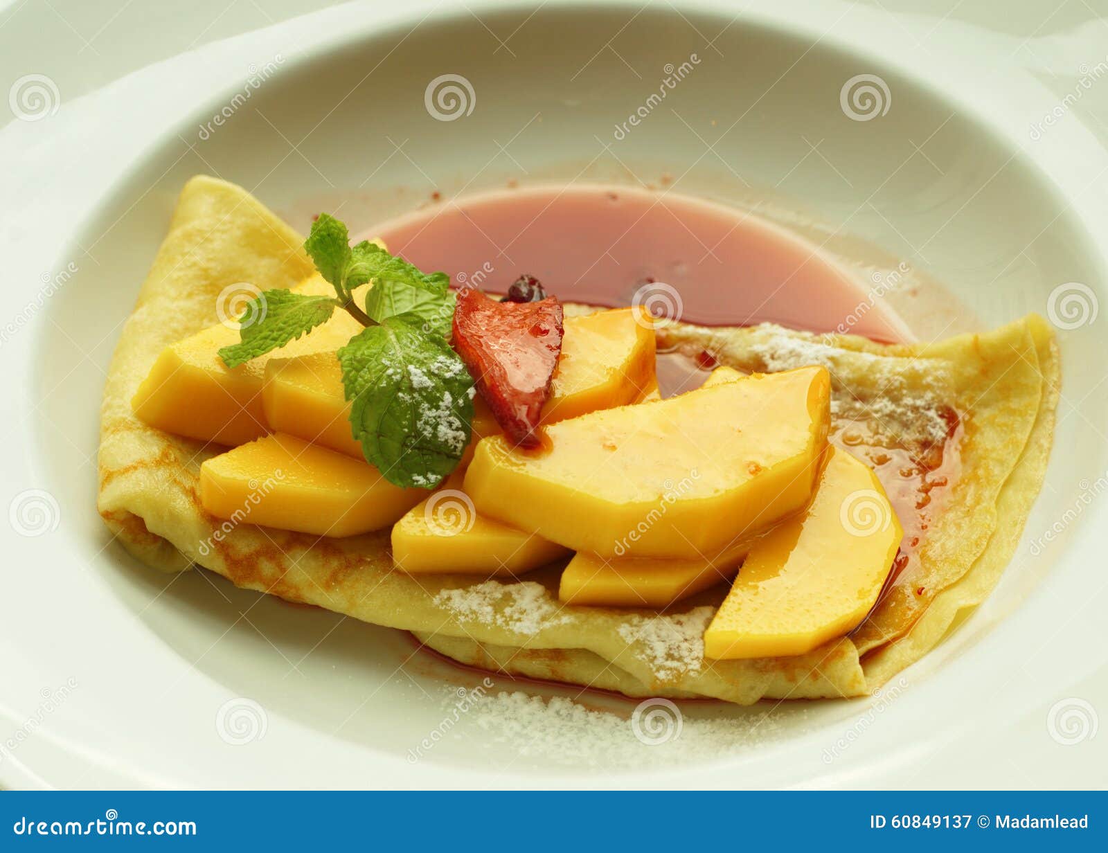 Mango crepe dessert stock image. Image of breakfast, gourmet - 60849137