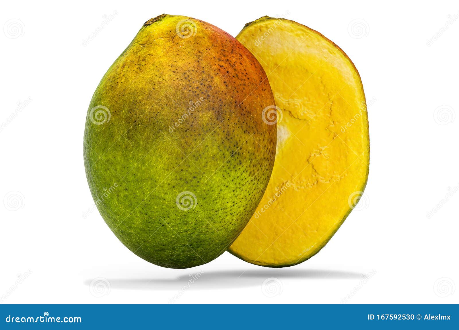 Mango, Cross-section. 3d Rendering With Realistic Texture Stock ...
