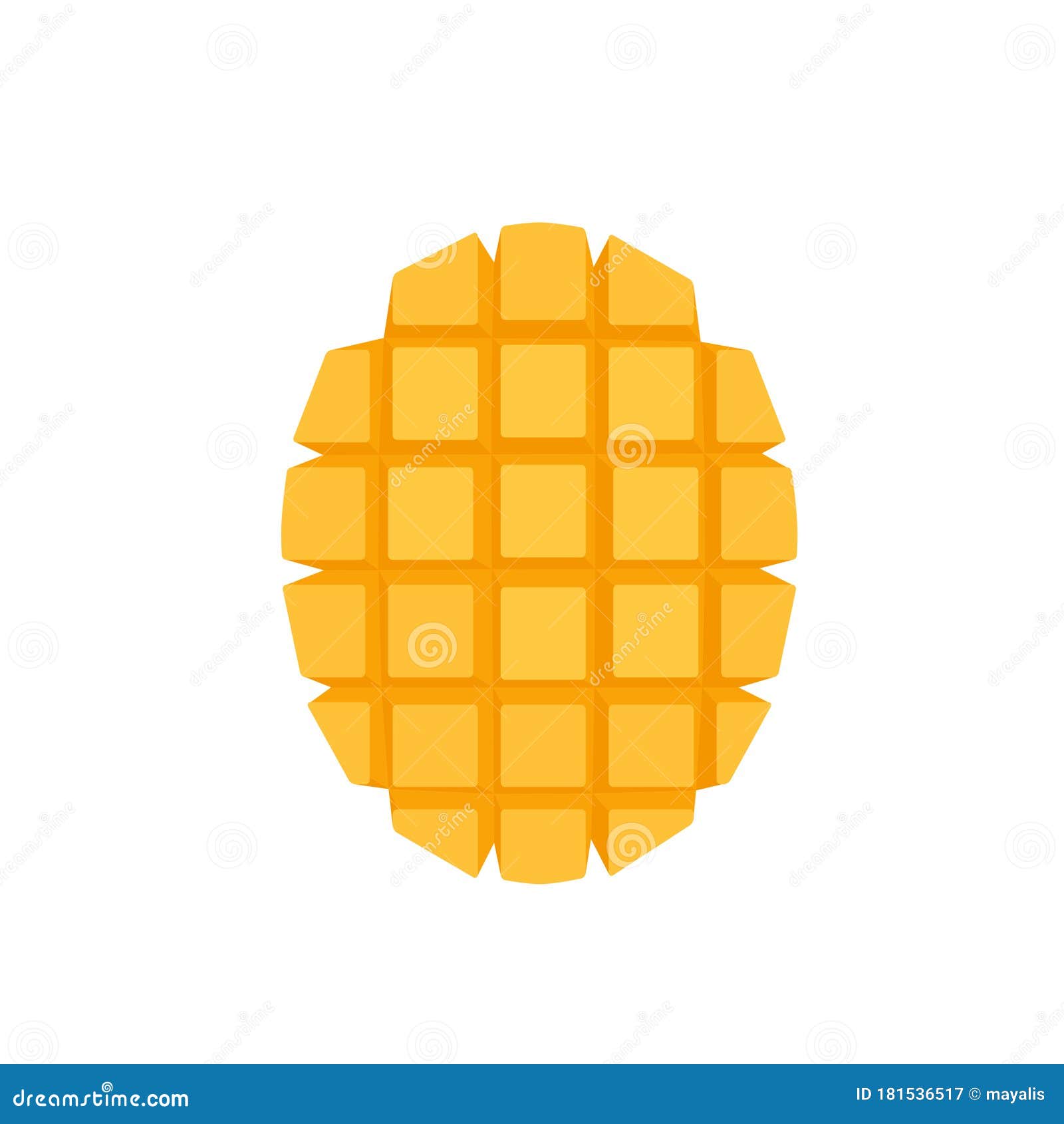 Mango Cubed Slice Icon in Flat Style Stock Vector - Illustration of ...