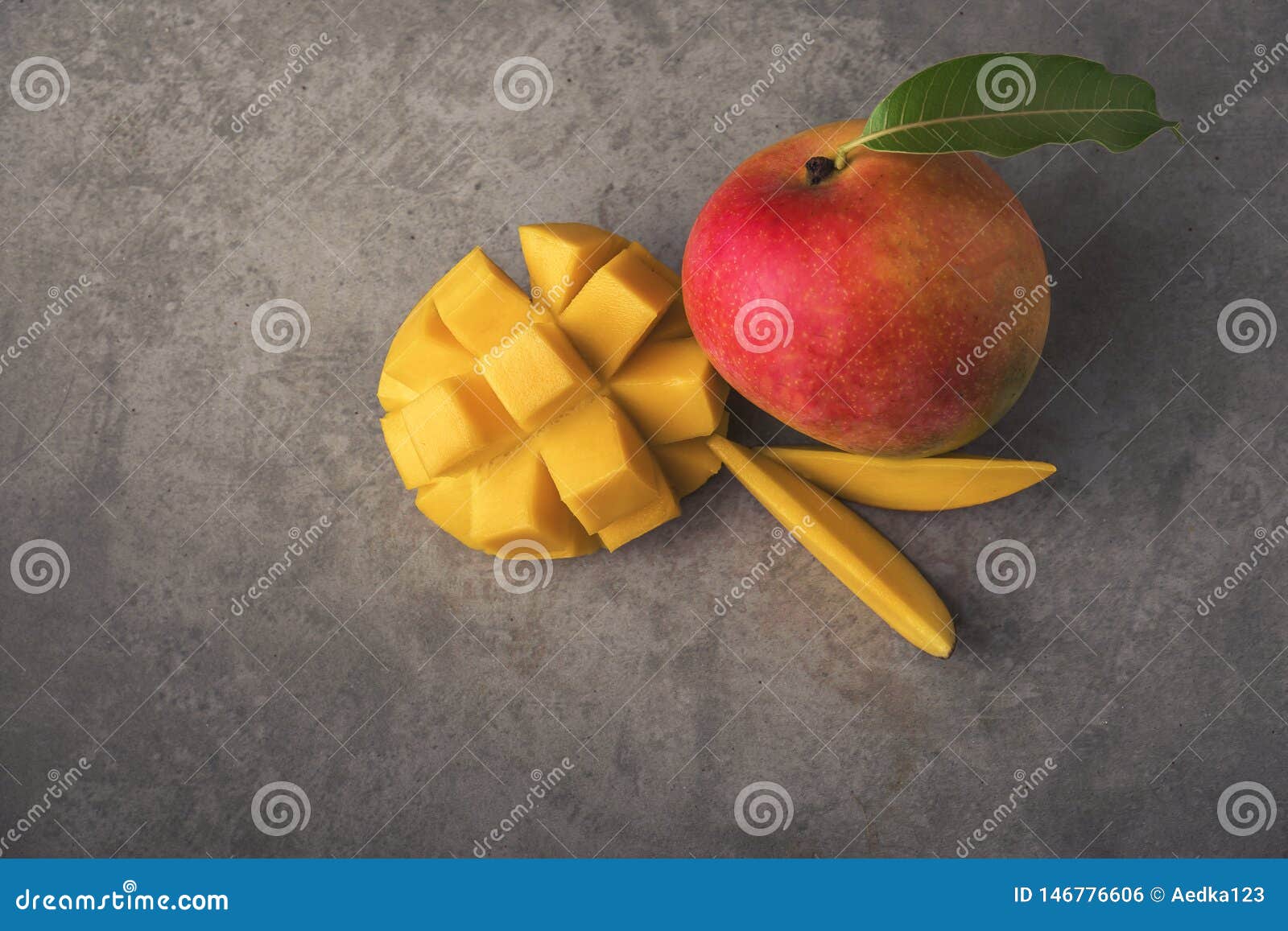 Mango on a dark background stock photo. Image of berry - 146776606