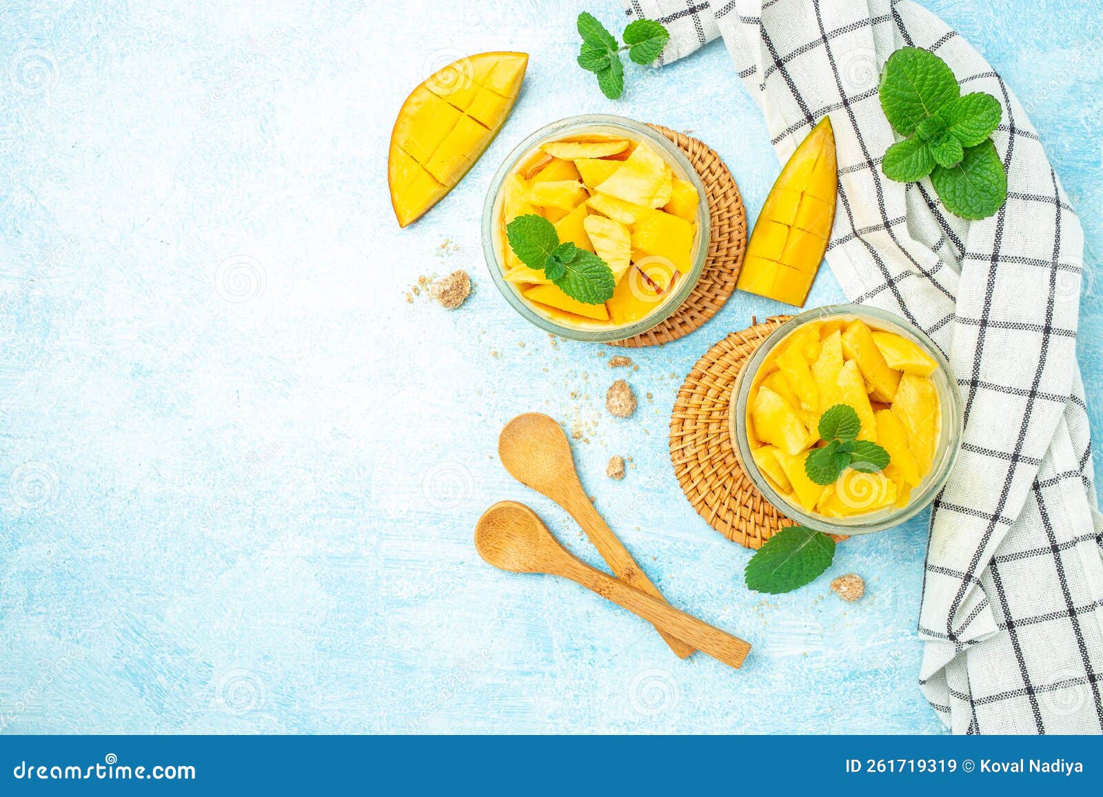Mango Dessert with Pieces of Fresh Mango. Banner, Menu, Recipe Place ...
