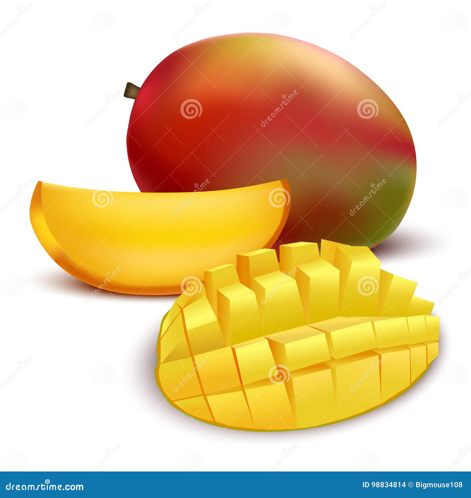 Mango Detallado Realista De La Fruta Vector Ilustración del Vector ...