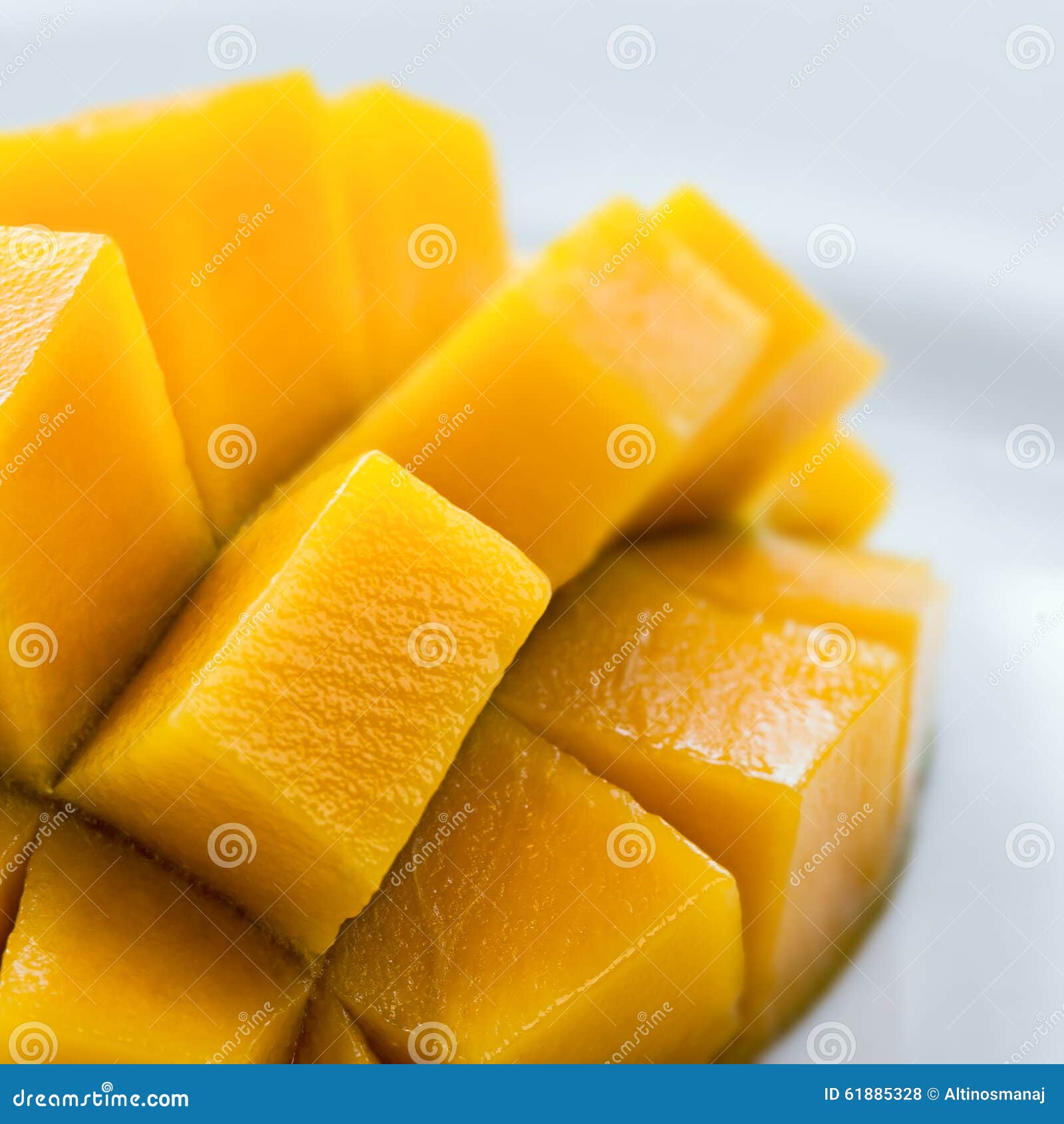 Mango Diced on the Skin Closeup Square Composition Stock Photo - Image ...