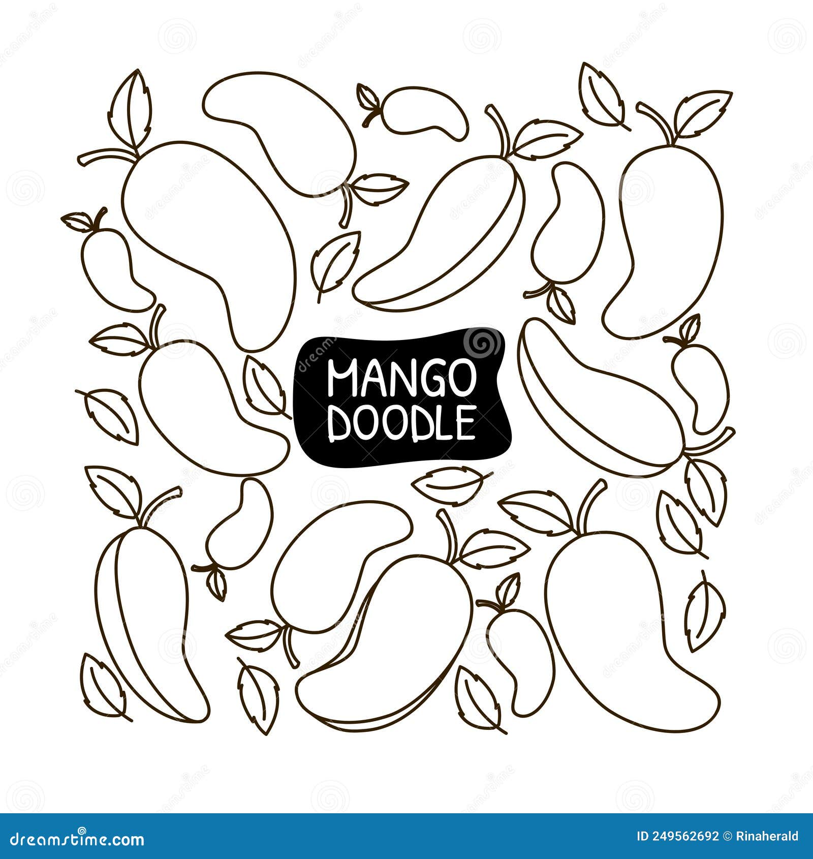 Mango Doodle Hand Drawn Design Stock Illustration - Illustration of ...