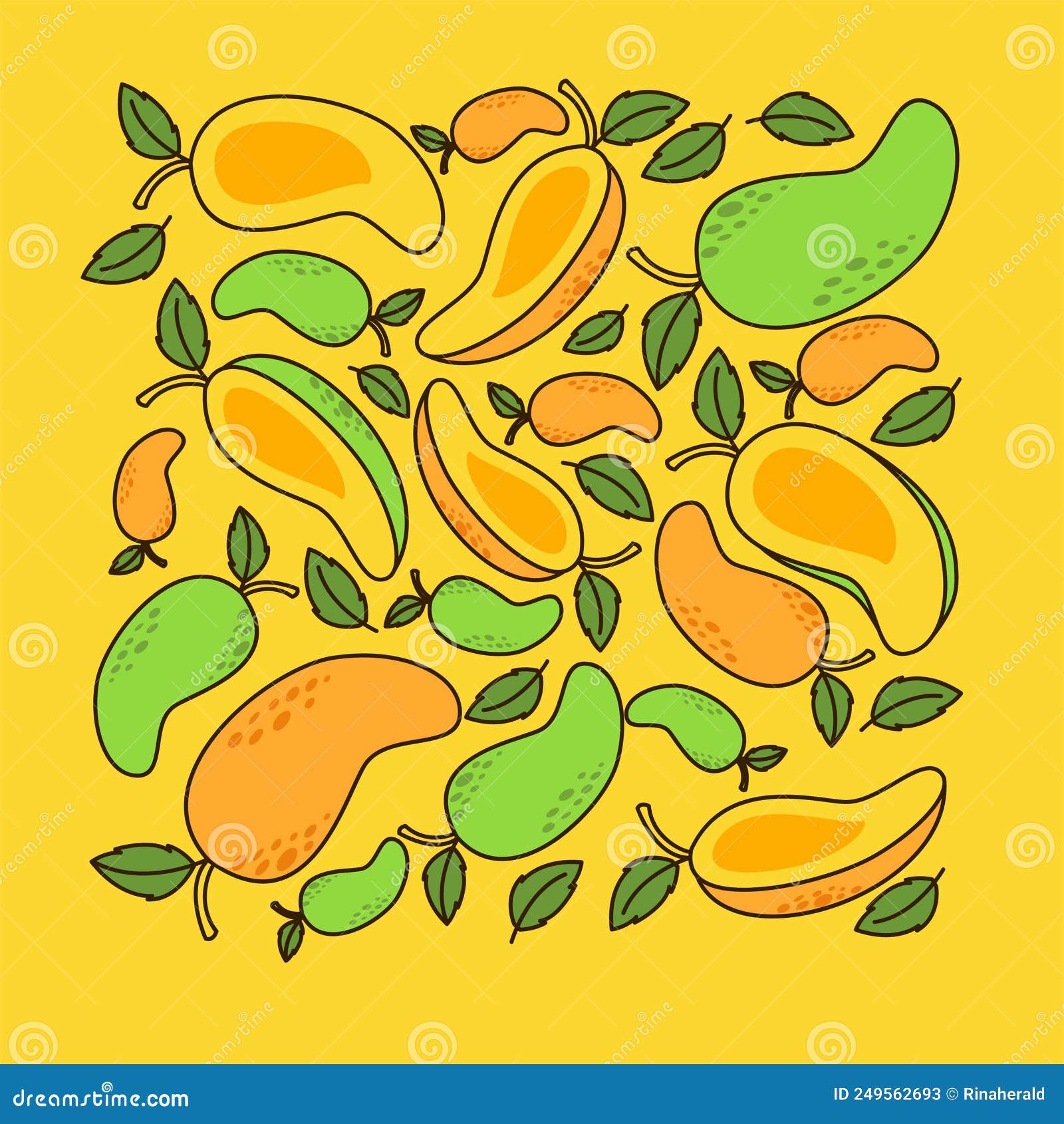 Mango Doodle Hand Drawn Design Stock Illustration - Illustration of ...