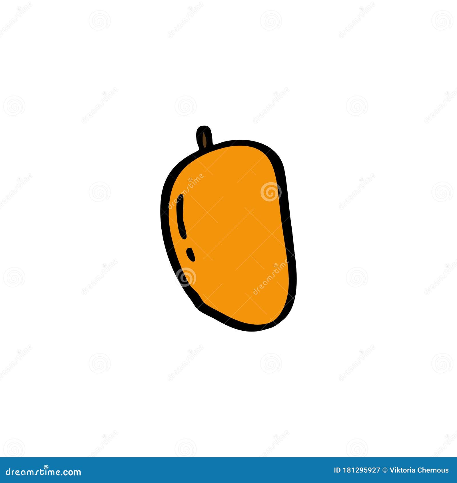 Mango Doodle Icon, Vector Illustration Stock Illustration ...