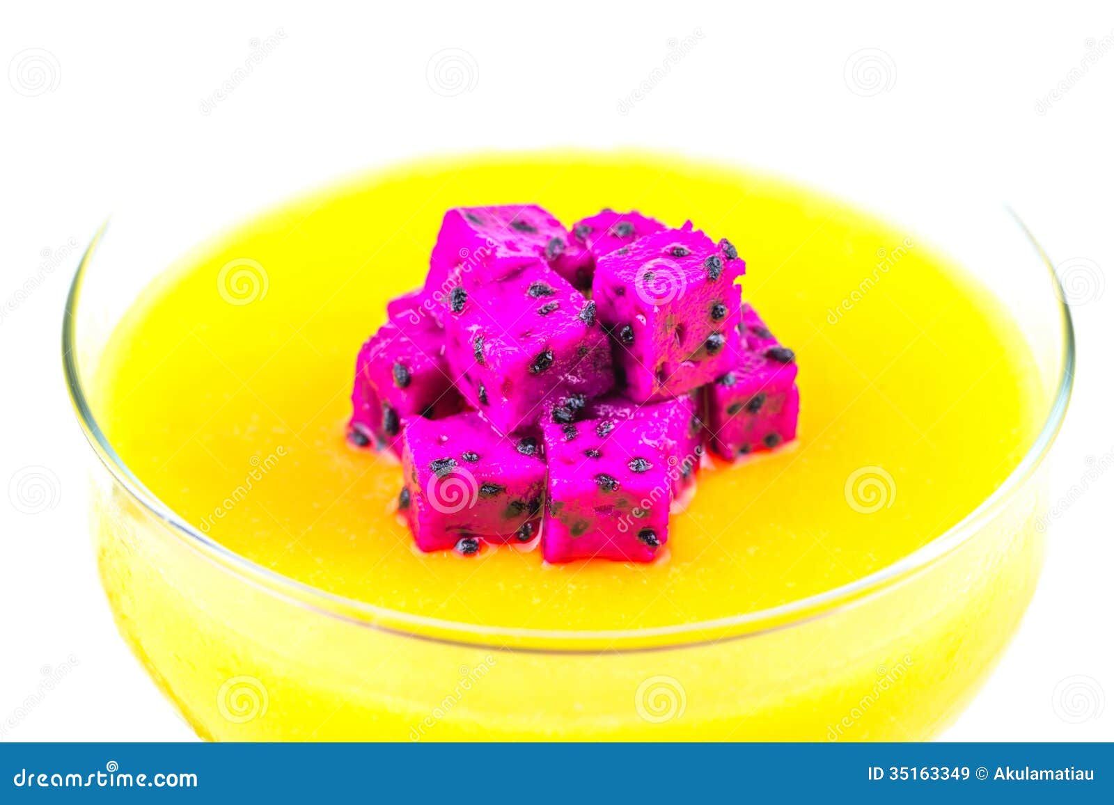 Mango Dragon Fruit Pudding VI Stock Image - Image of dragon, food: 35163349