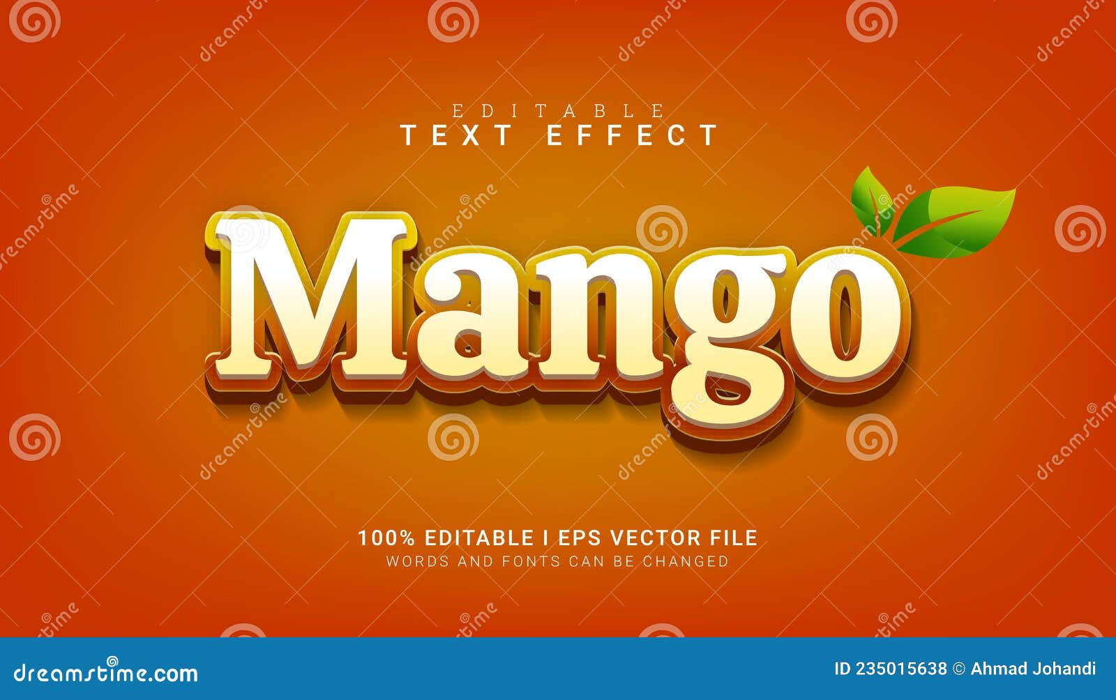 Mango Editable Text Effect Vector Illustration Stock Vector ...