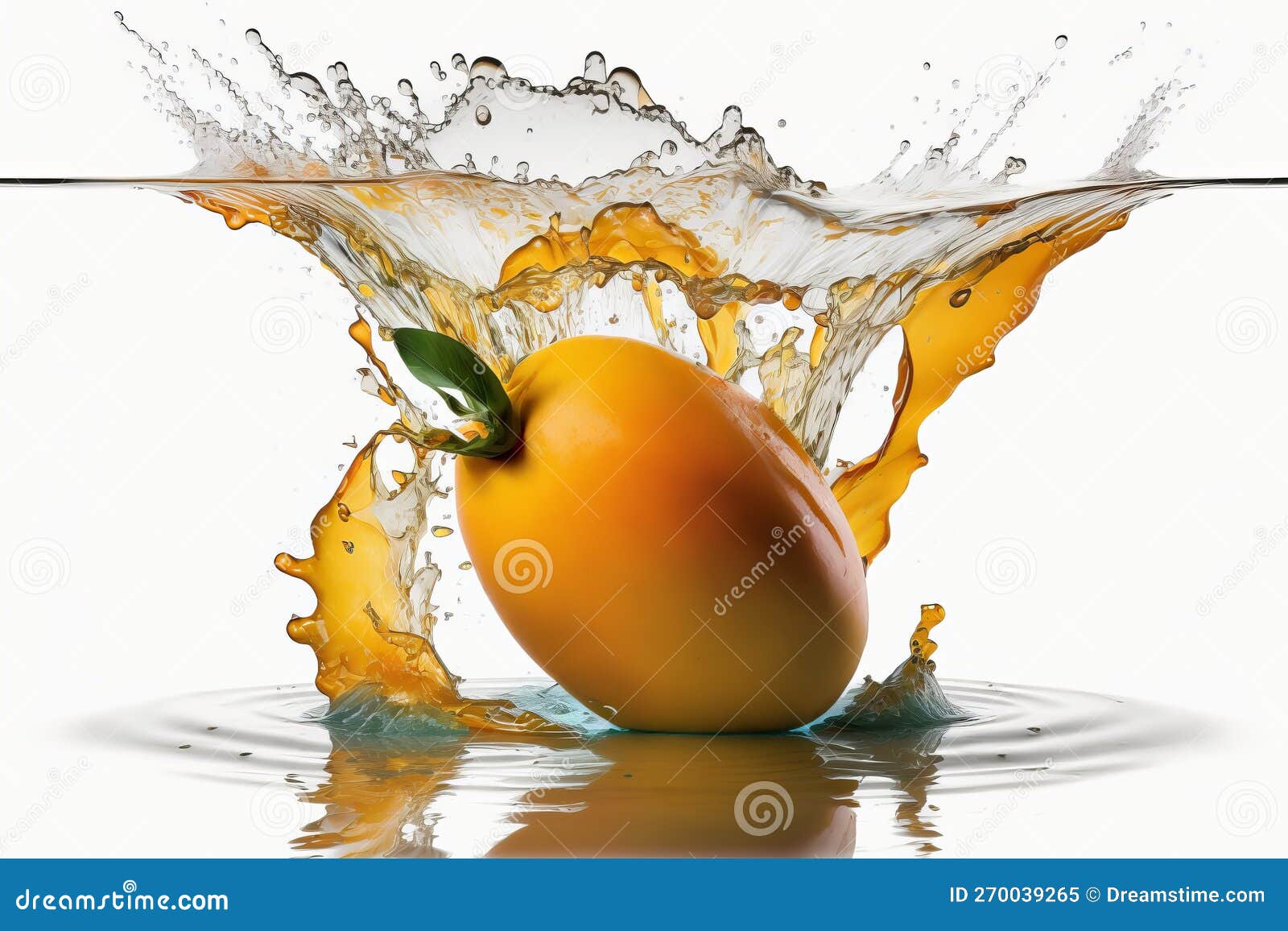 Mango Falling into Deep Clear Water Stock Image - Image of health ...