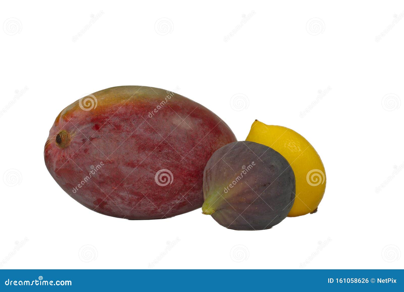 Mango Fig and Lemon Isolated on White Background Stock Photo - Image of ...