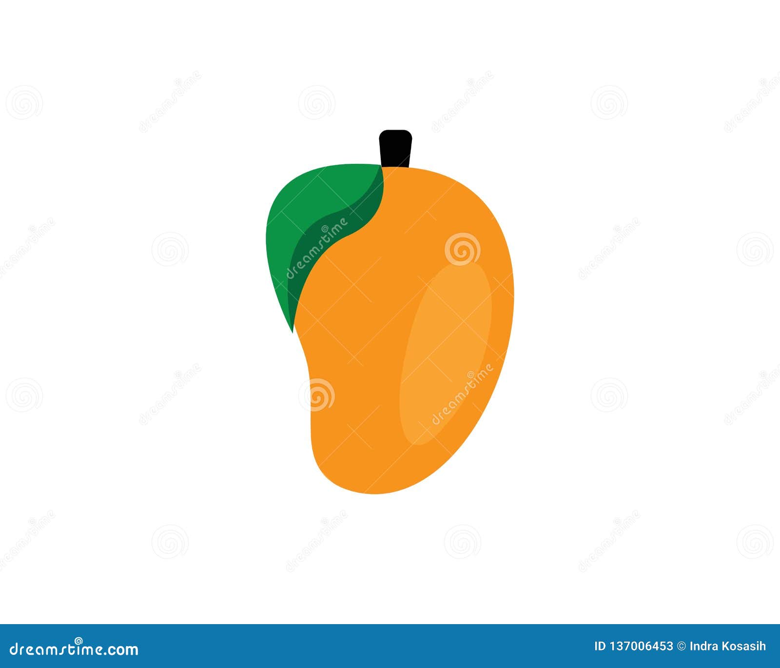 Mango in flat style stock vector. Illustration of fruit - 137006453