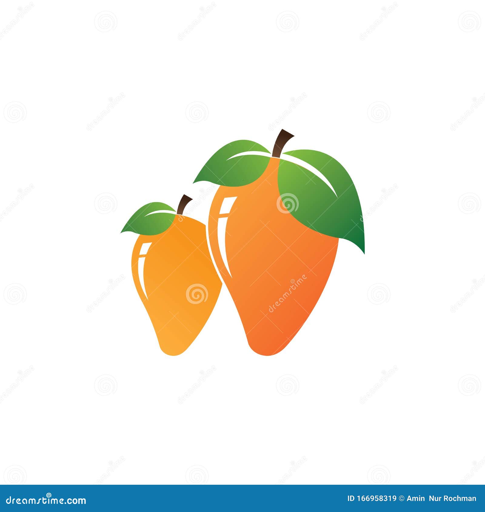 Mango in Flat Style. Mango Vector Logo. Mango Icon. Stock Illustration ...