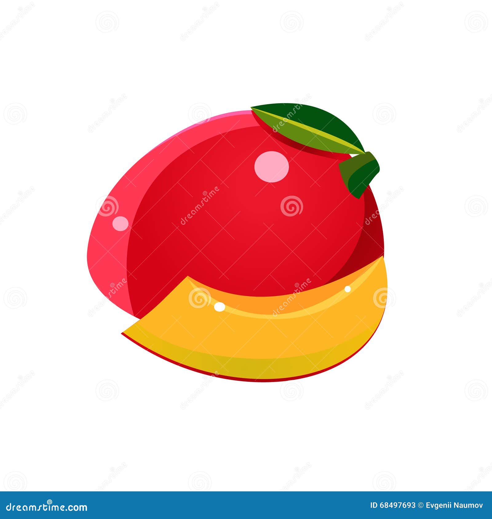 Mango Flat Vector Sticker stock vector. Illustration of eatable - 68497693
