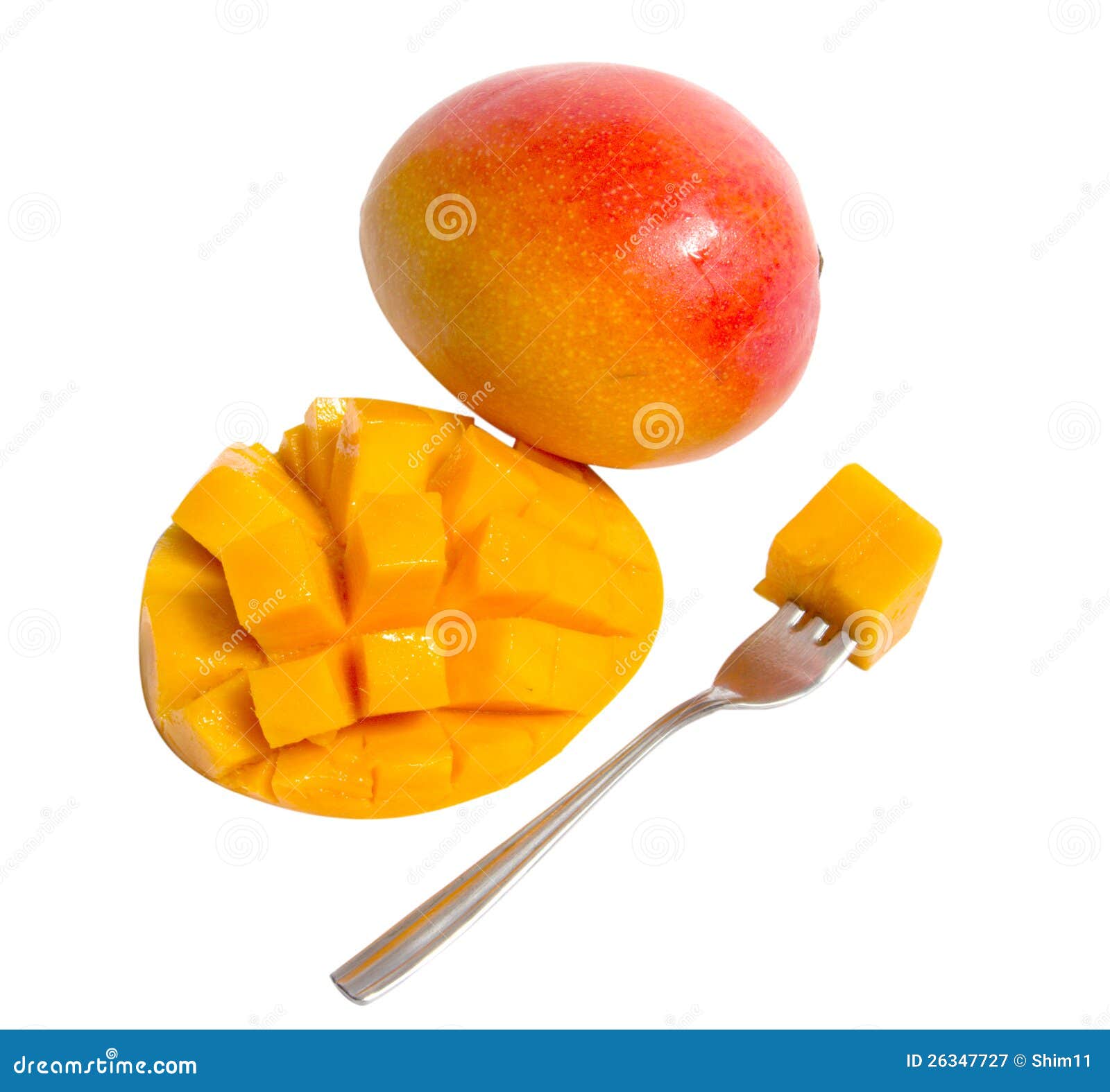 Mango with fork stock image. Image of healthy, fruit - 26347727
