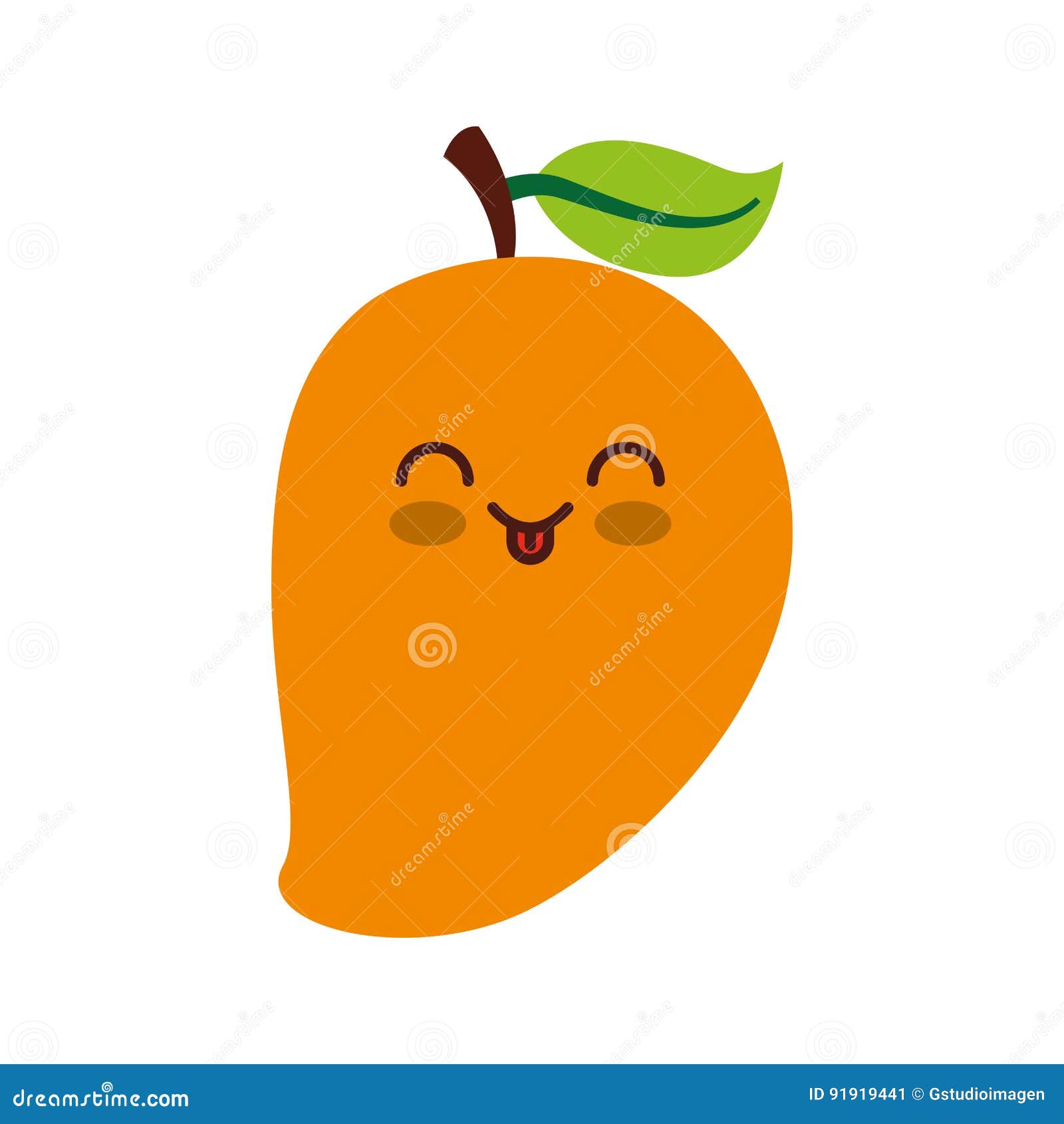 Mango Fresh Fruit Kawaii Character Stock Vector - Illustration of ...