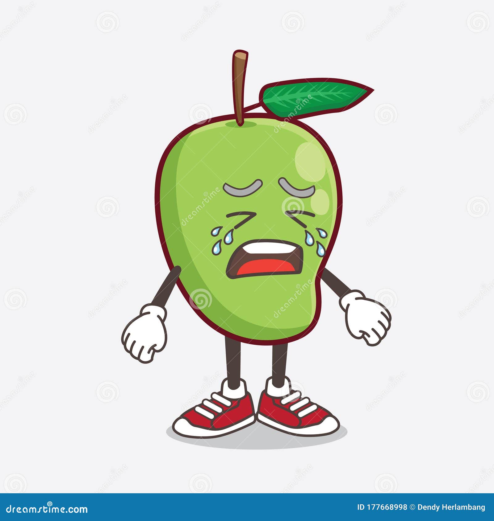 Mango Fruit Cartoon Mascot Character with Crying Expression Stock ...