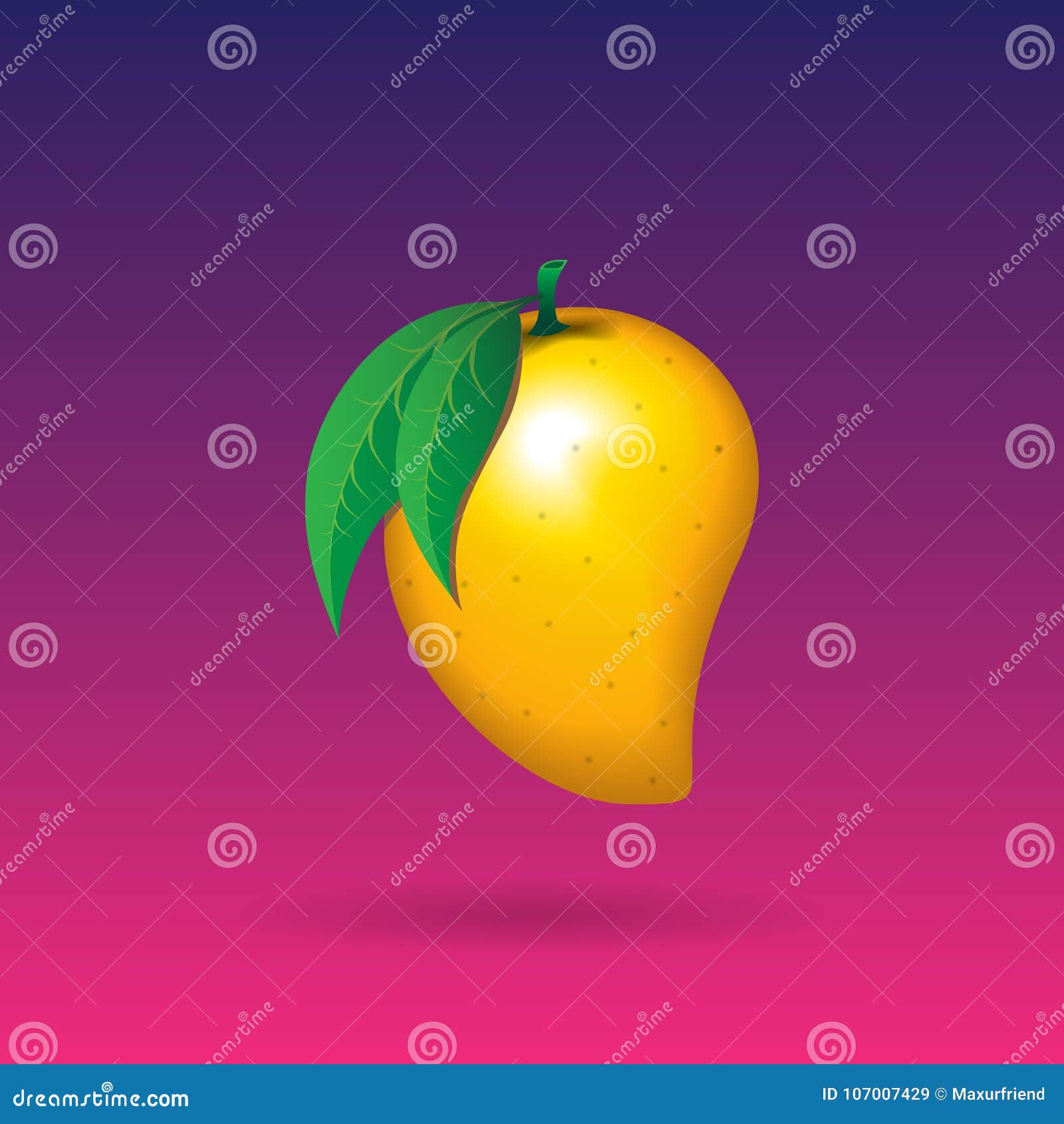 Mango Fruit Contour Abstract on Pink Blue Gradient Background Stock ...