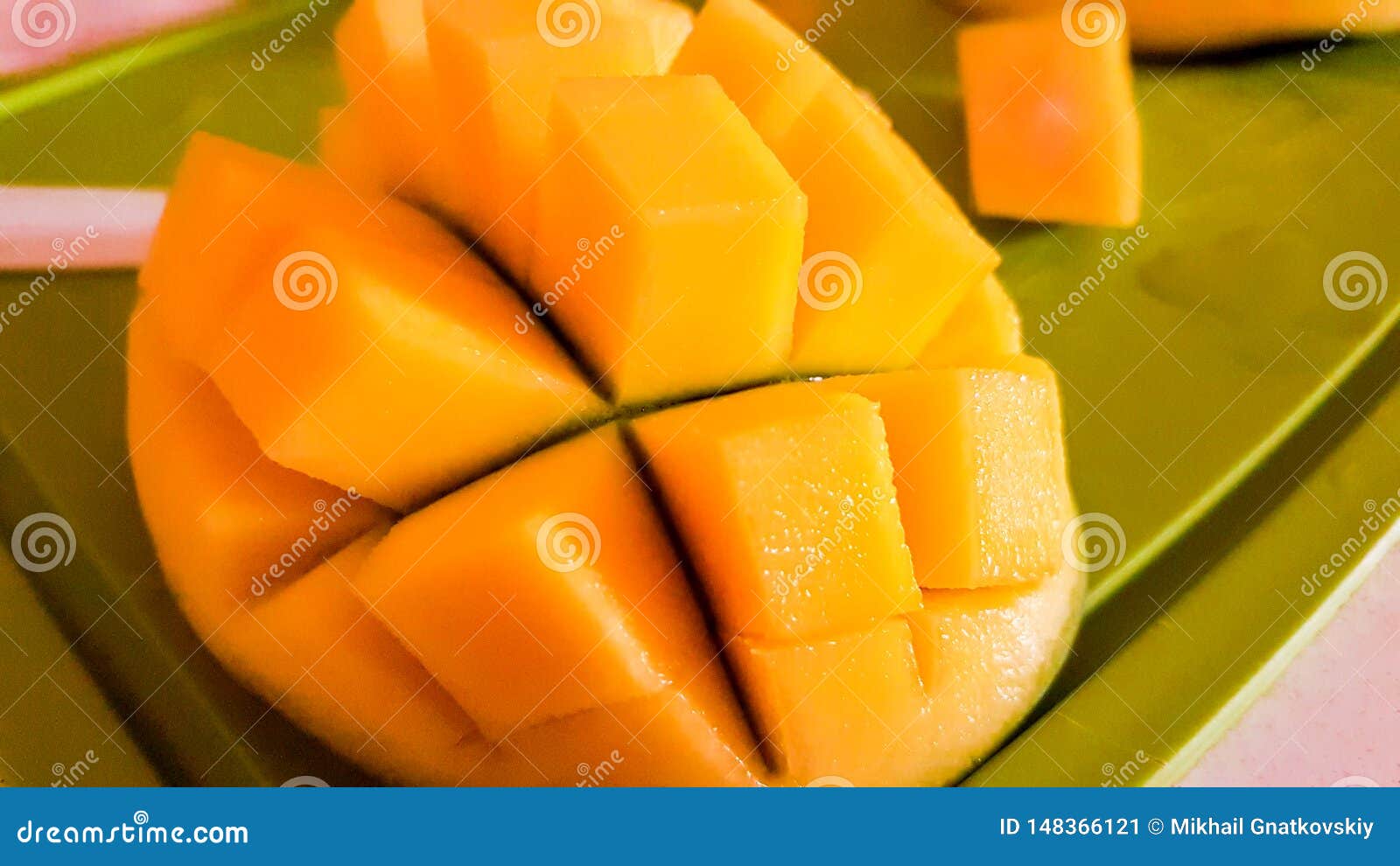 Mango Fruit and Mango Cubes Stock Image - Image of ripe, cuts: 148366121