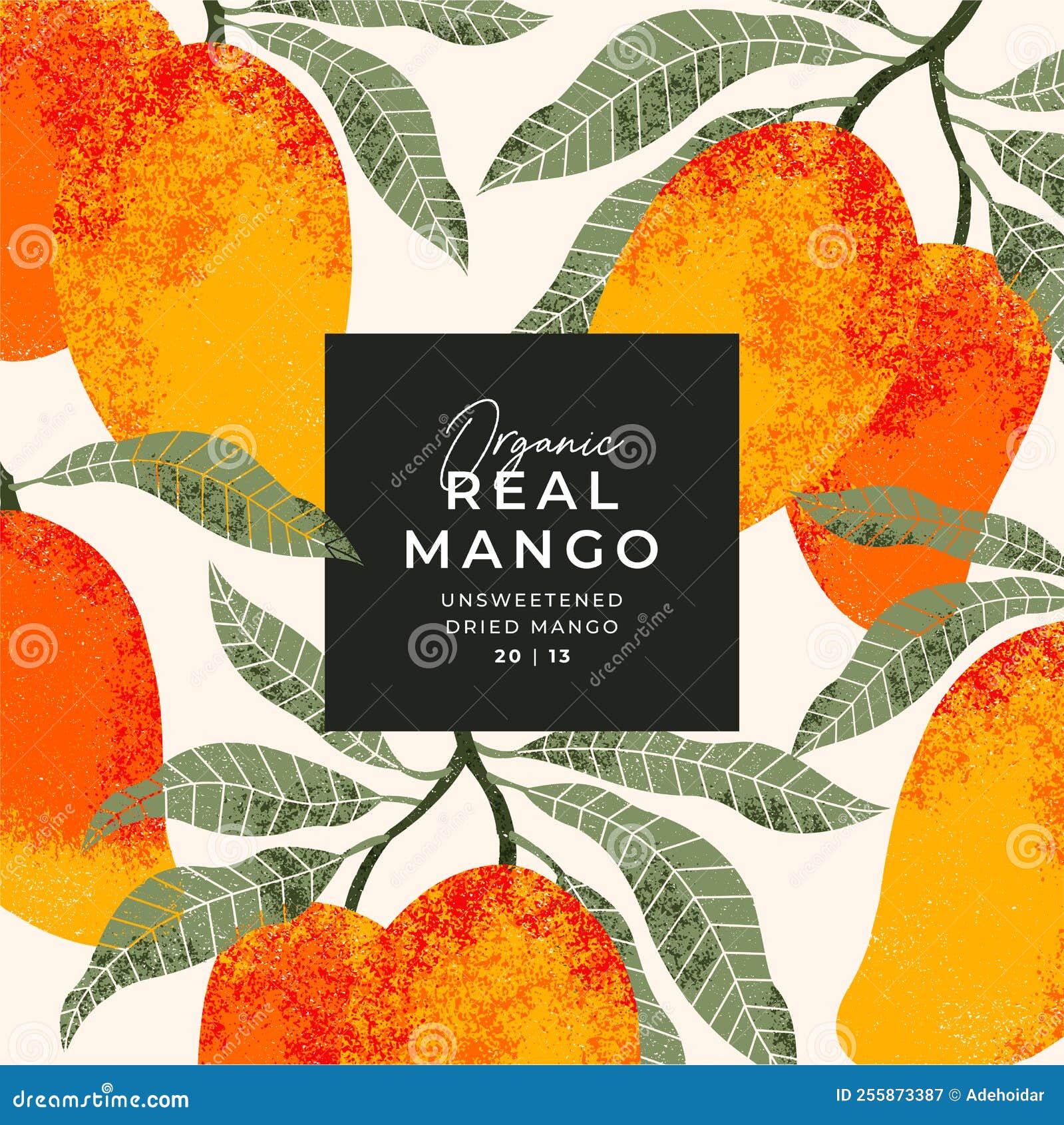 Mango Fruit Design Template. Vintage Textured Style. Mango Tree. Vector ...