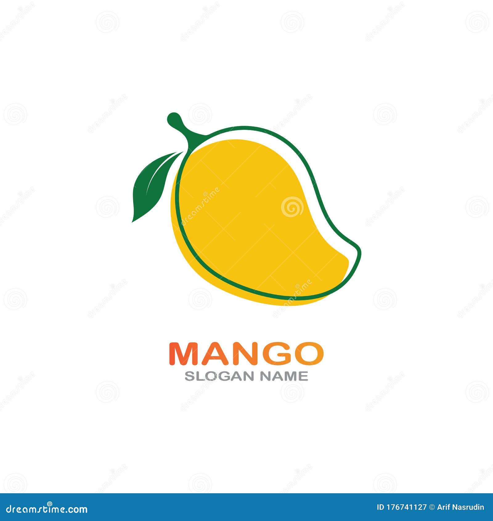 Mango Fruit in Flat Style. Innovation Vector Logo Design Stock Vector ...