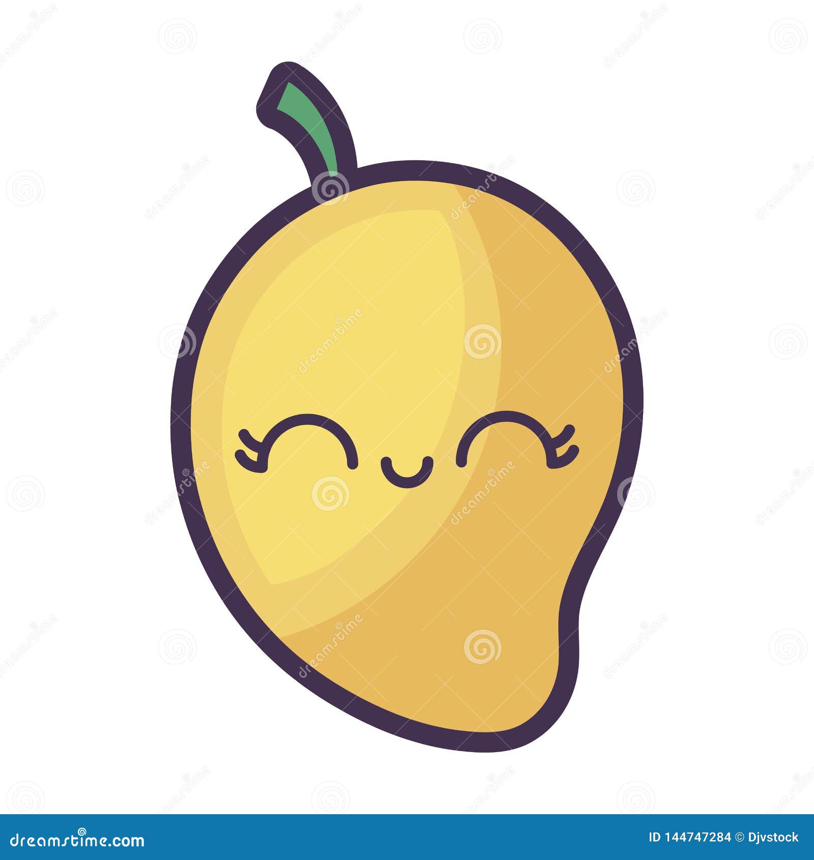 Mango Fruit Kawaii Character Stock Illustration - Illustration of food ...