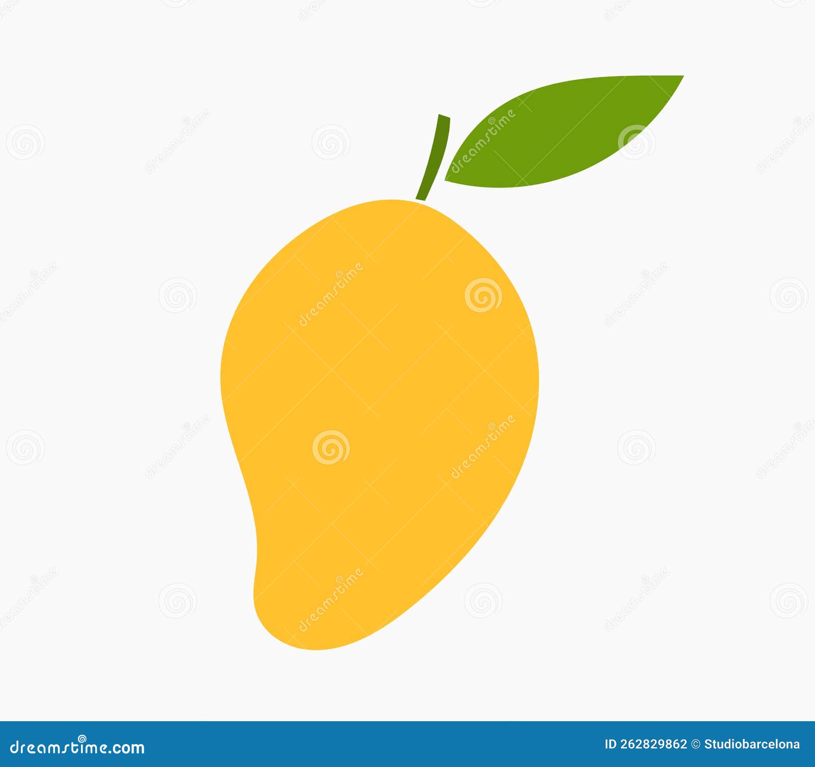 Mango Fruit with Leaf Symbol Icon Stock Vector - Illustration of exotic ...