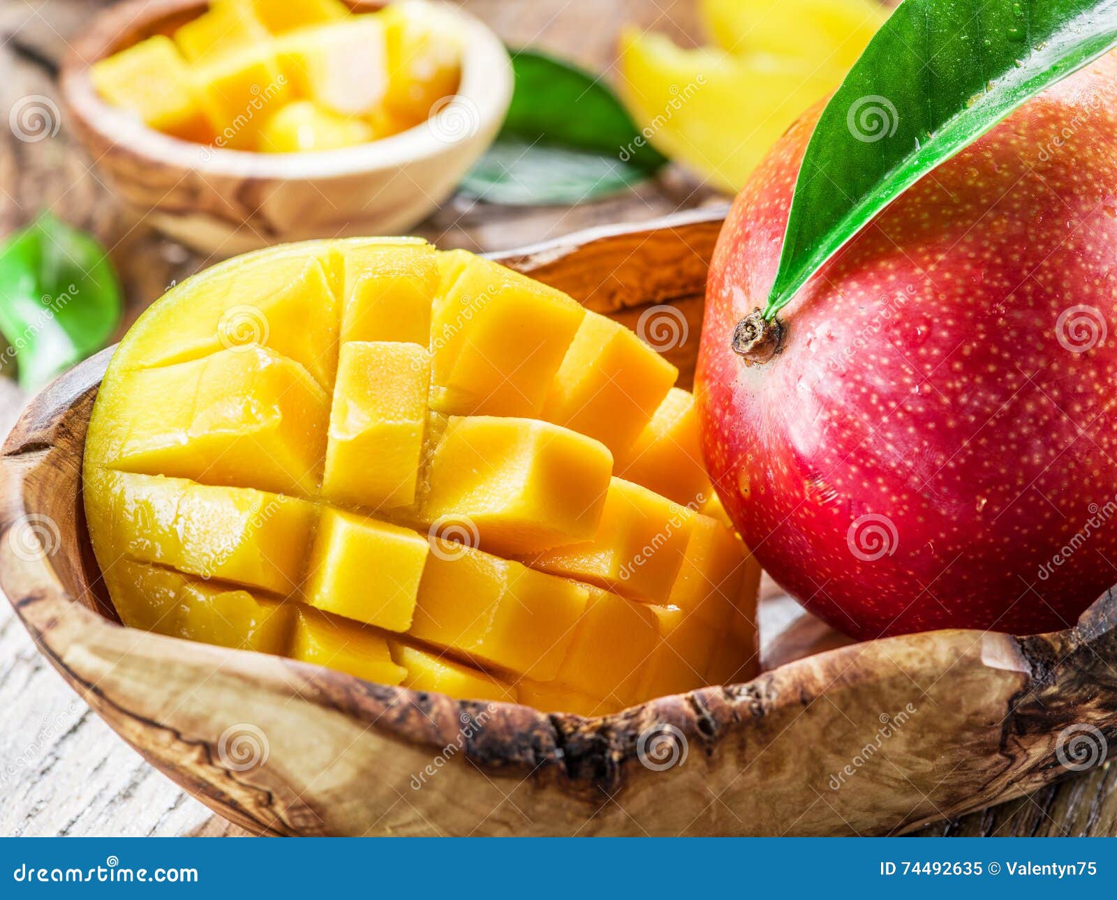 Mango Fruit and Mango Cubes. Stock Image - Image of macro, studio: 74492635