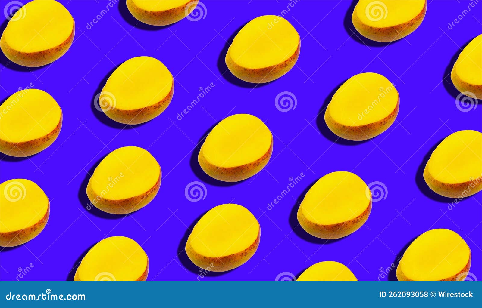 Mango Fruit on Blue Background, Wallpaper. Stock Photo - Image of ...