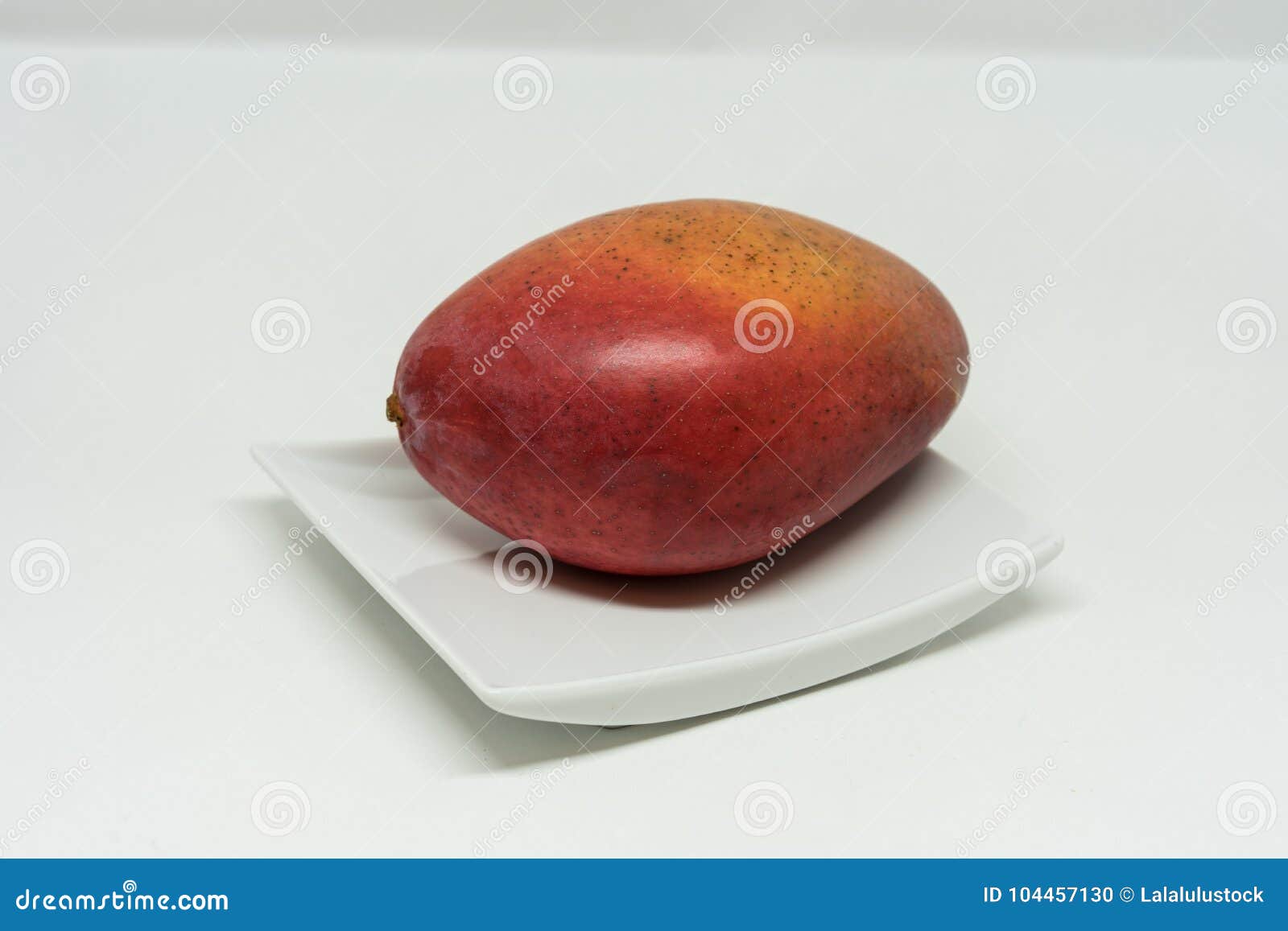 Mango Fruit on Plate on White Background Stock Photo - Image of plate ...