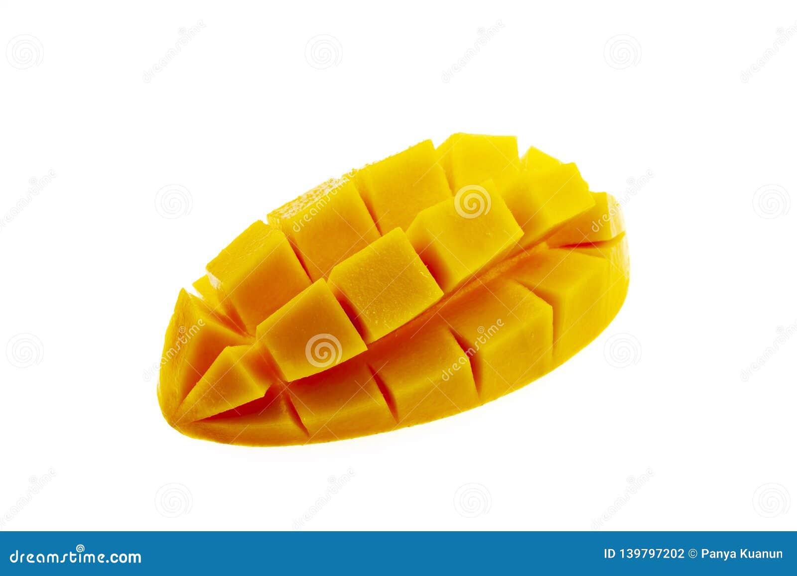 Mango Fruit Slice Isolated on White Background Stock Photo - Image of ...