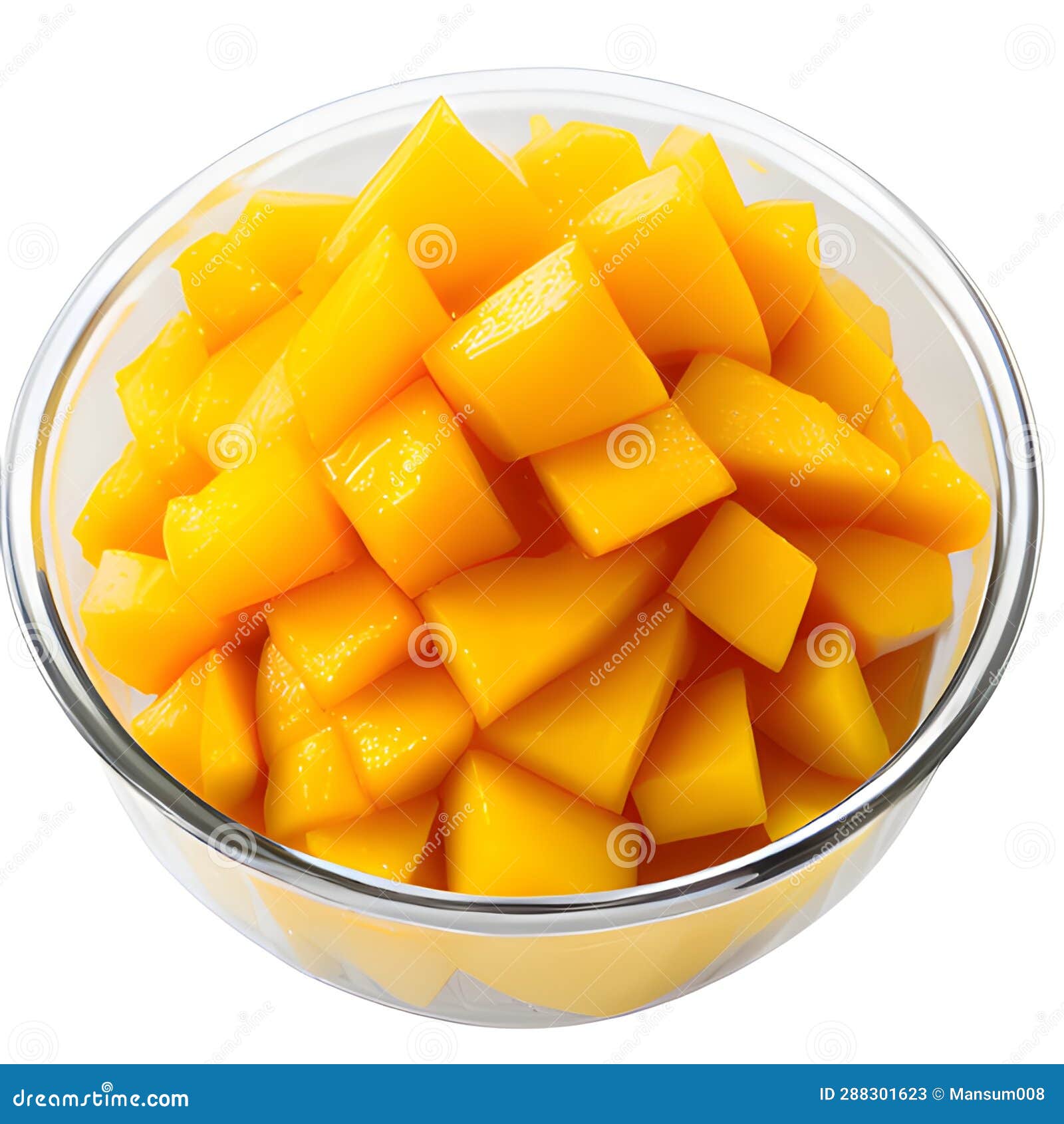 Mango Fruit Slices on Plate Isolated on White Background, Ai Generated ...
