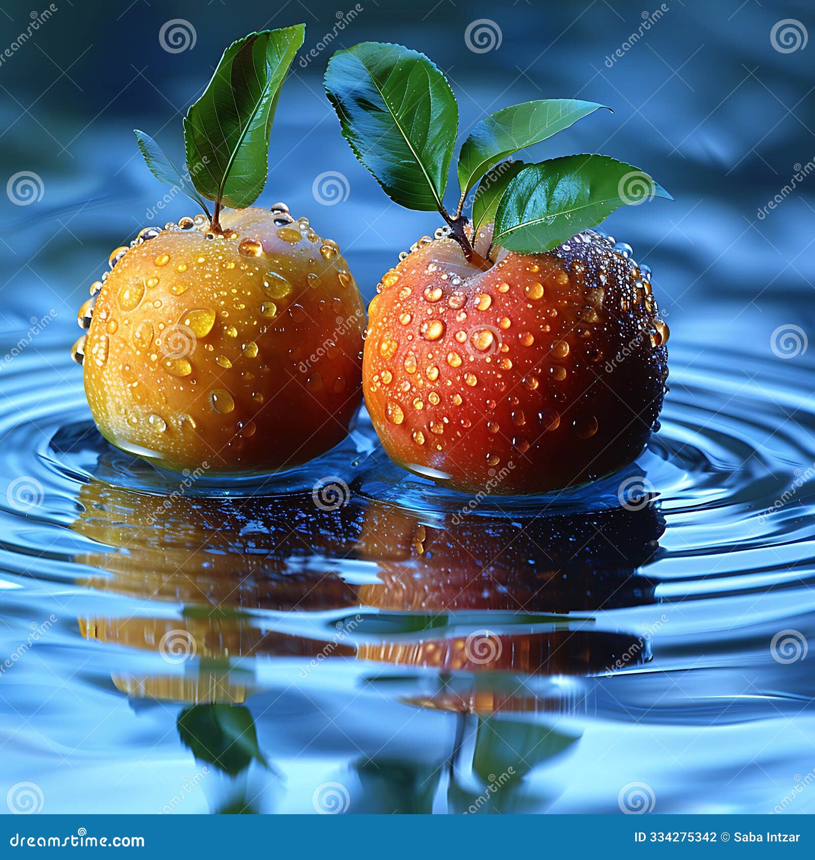 Mango Fruit Slices and Water Ripple on White Background Stock Photo ...