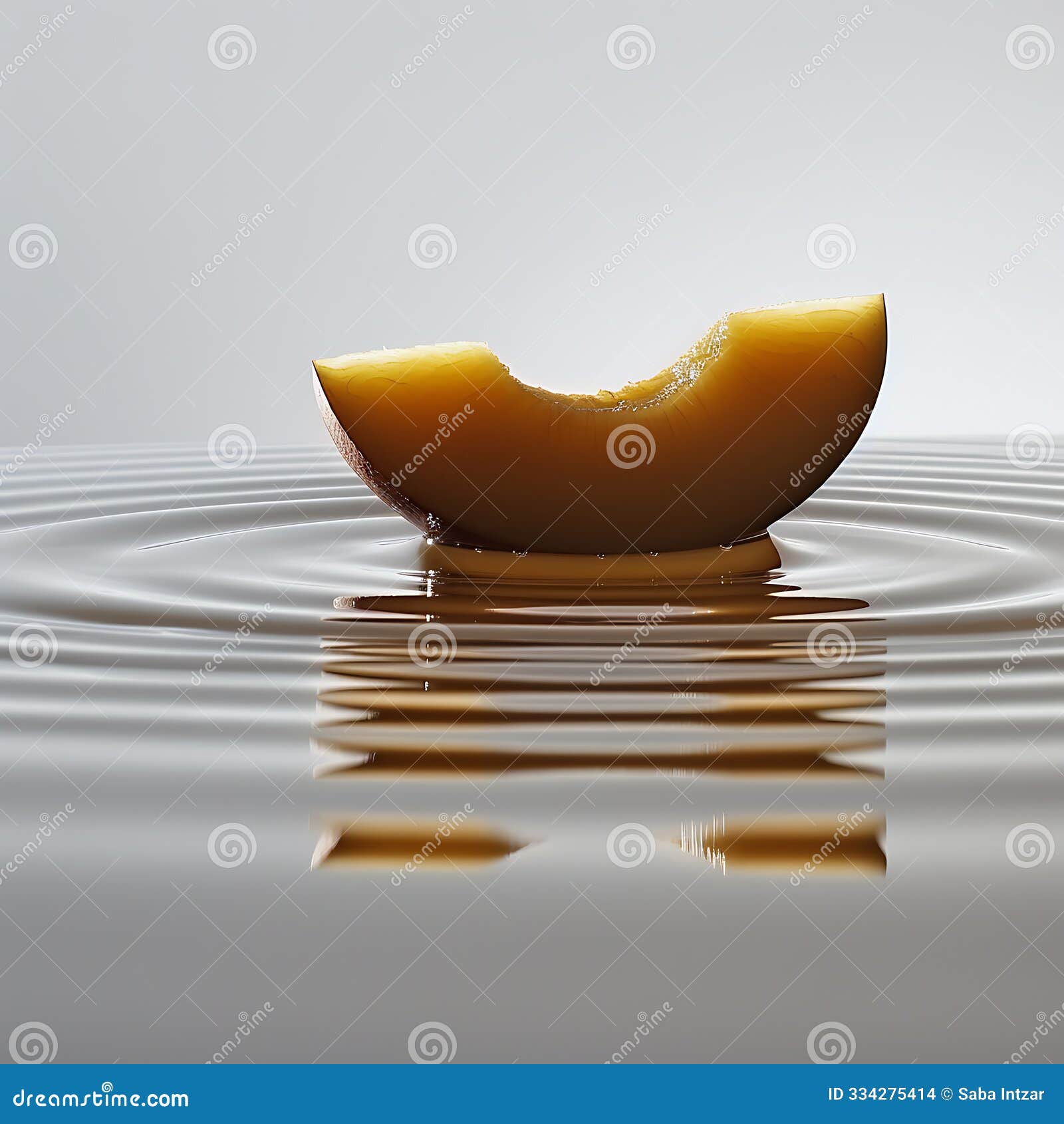 Mango Fruit Slices and Water Ripple on White Background Stock Photo ...