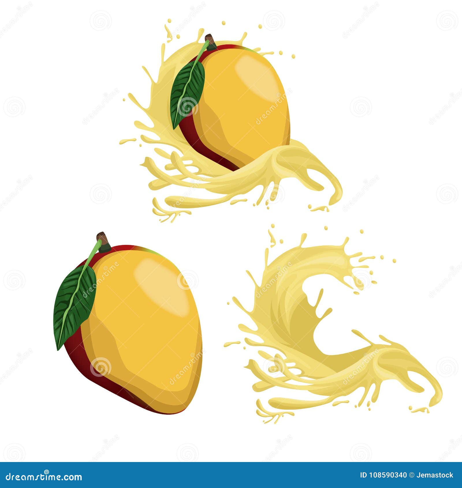 Mango fruit splash stock vector. Illustration of nature - 108590340