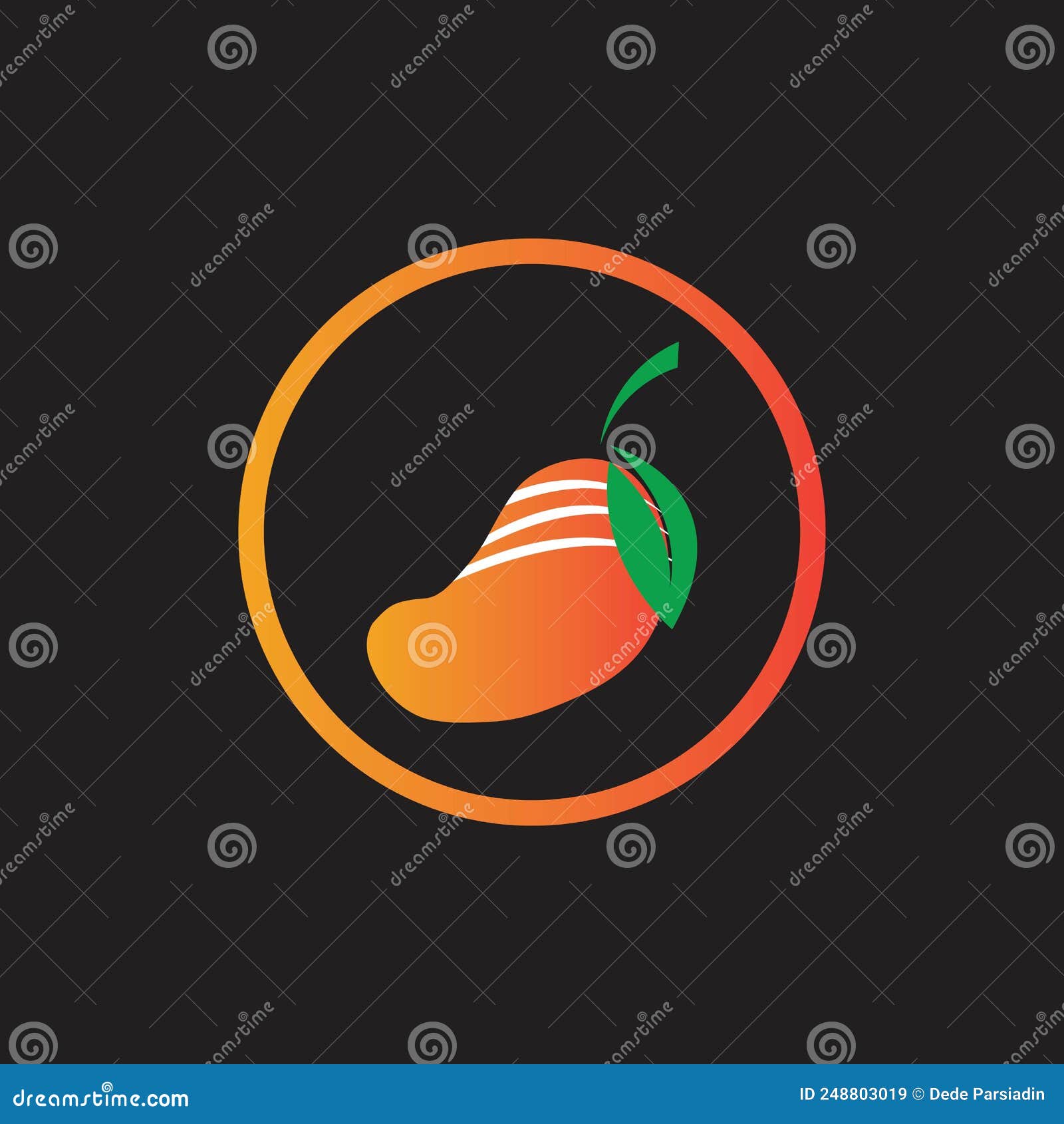 Mango Fruit Vector Illustration Logo Icon Stock Vector - Illustration ...