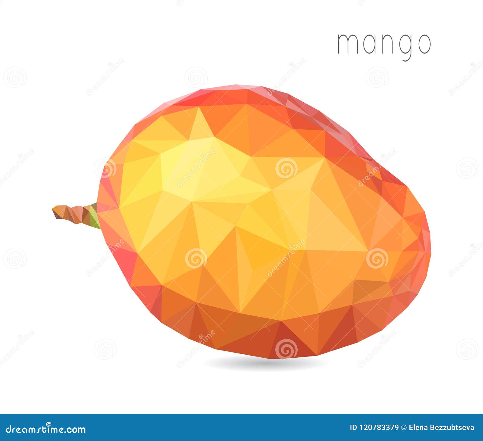 Mango, Geometric Polygonal Fruit, Triangles, Vector Stock Vector ...