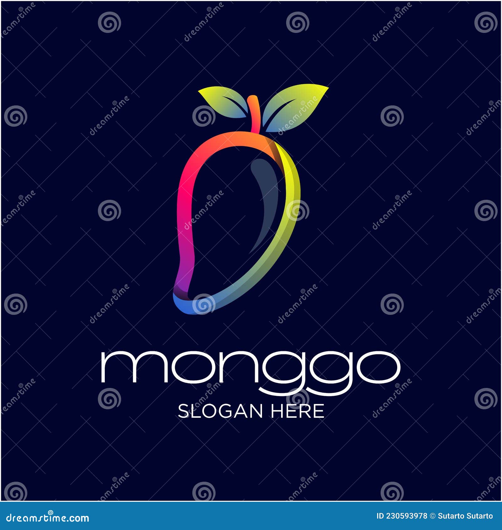 Mango Gradient Color Logo Design Stock Vector - Illustration of fresh ...