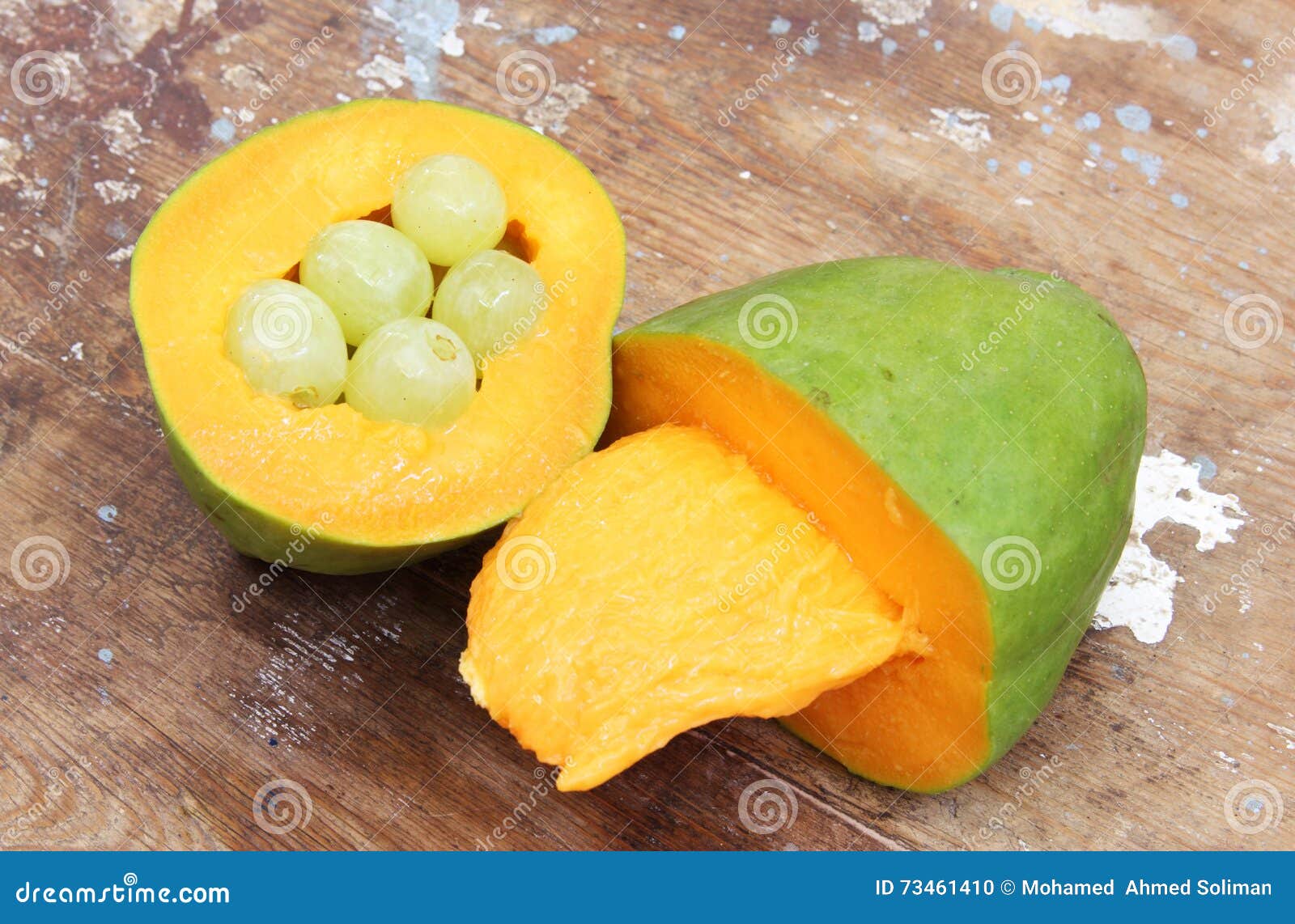 Mango with green grape stock photo. Image of exotic, fruits - 73461410
