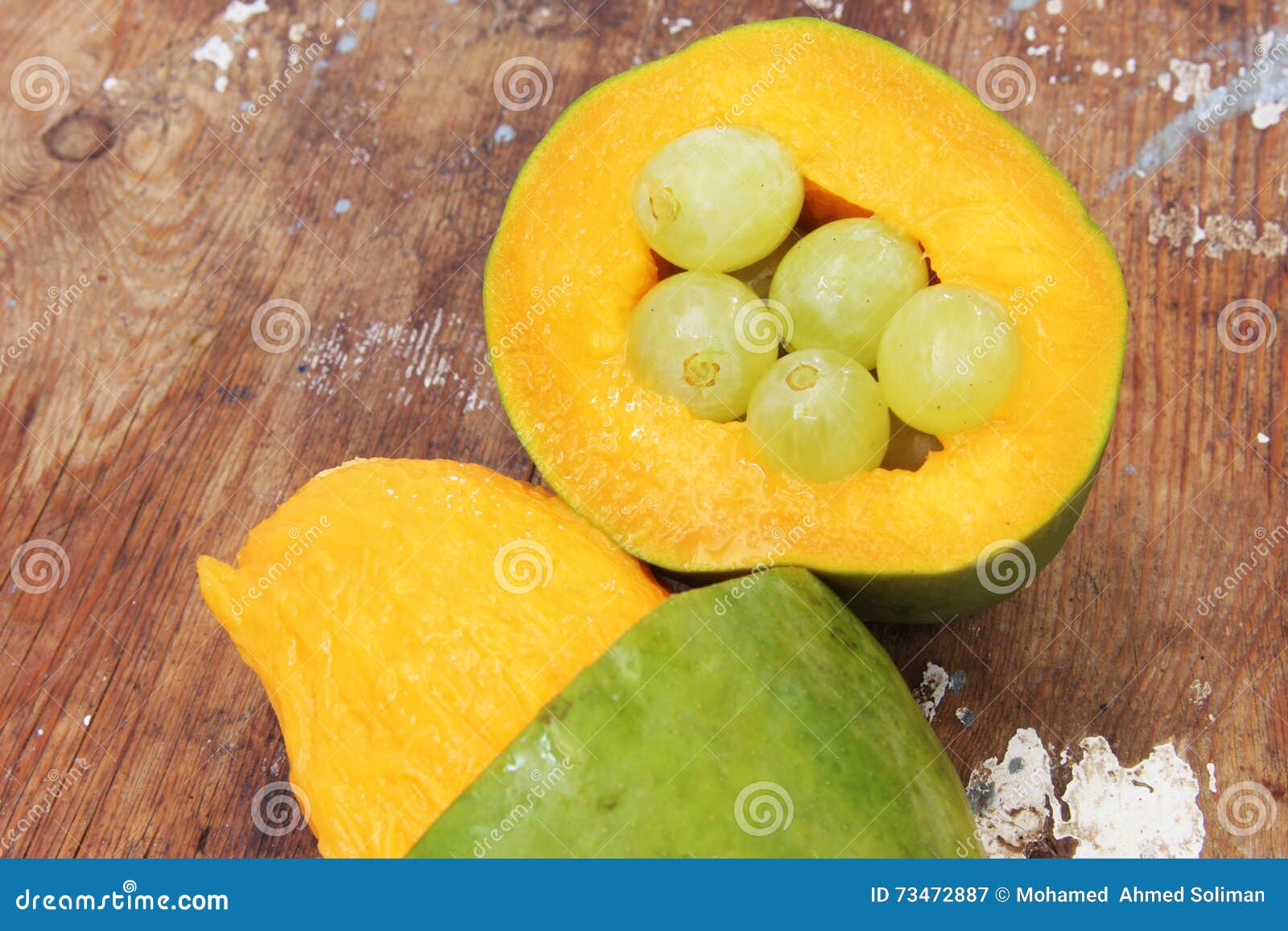 Mango with green grape stock image. Image of dessert - 73472887